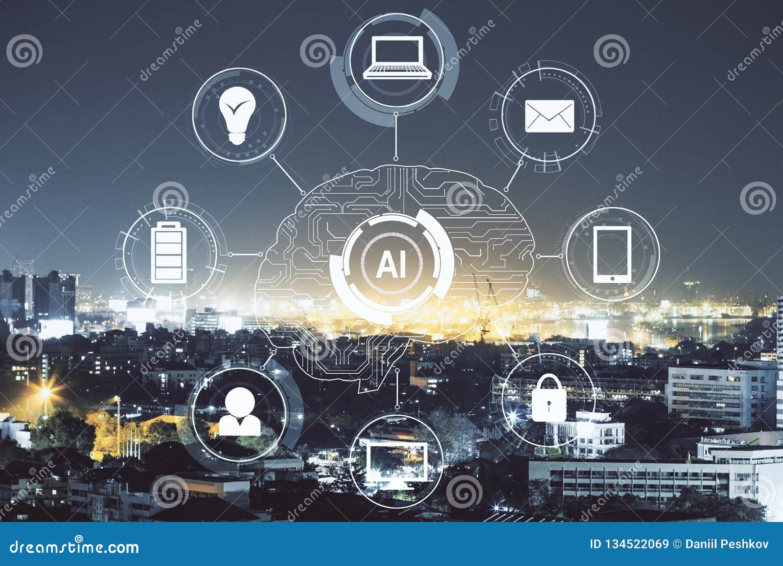 Artificial Intelligence and Technology Concept Stock Illustration ... Artificial Intelligence and Technology Concept Stock Illustration ...