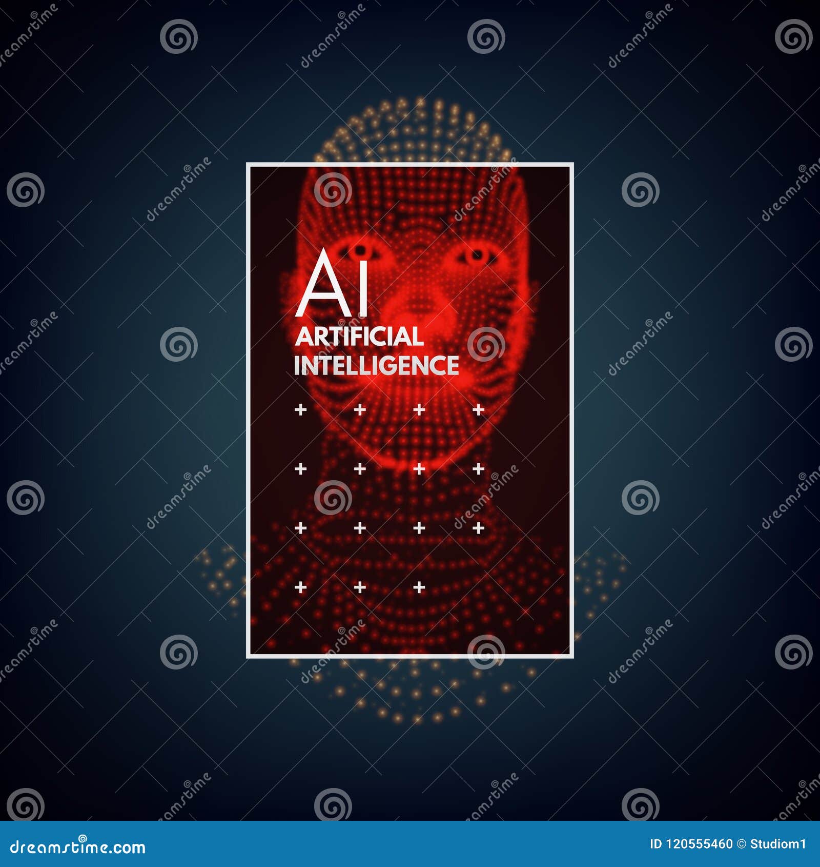 Artificial Intelligence. Technology and Engineering Concept. 3d Model ...