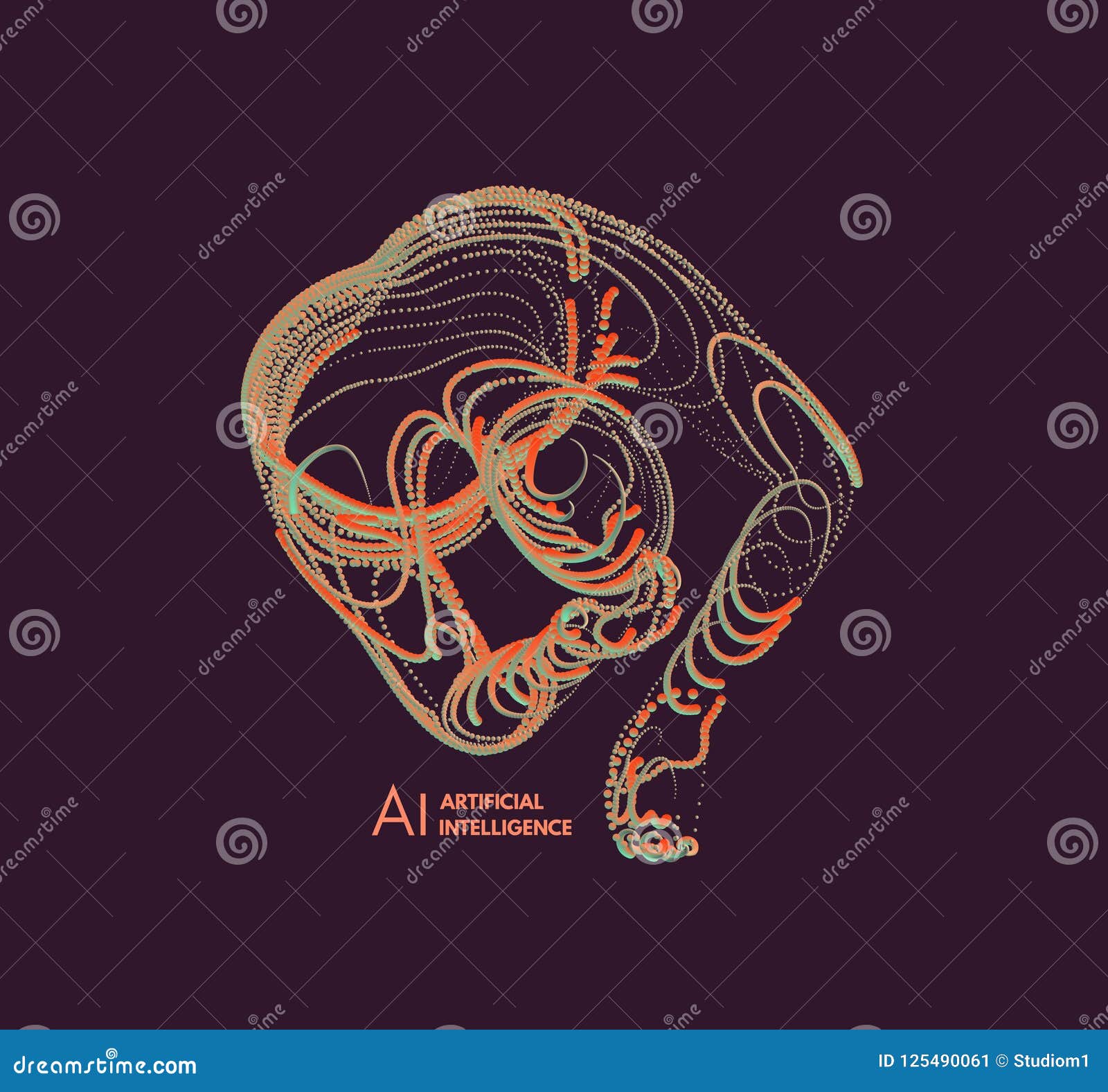 Artificial Intelligence. Technology and Engineering Concept. 3d Model ...