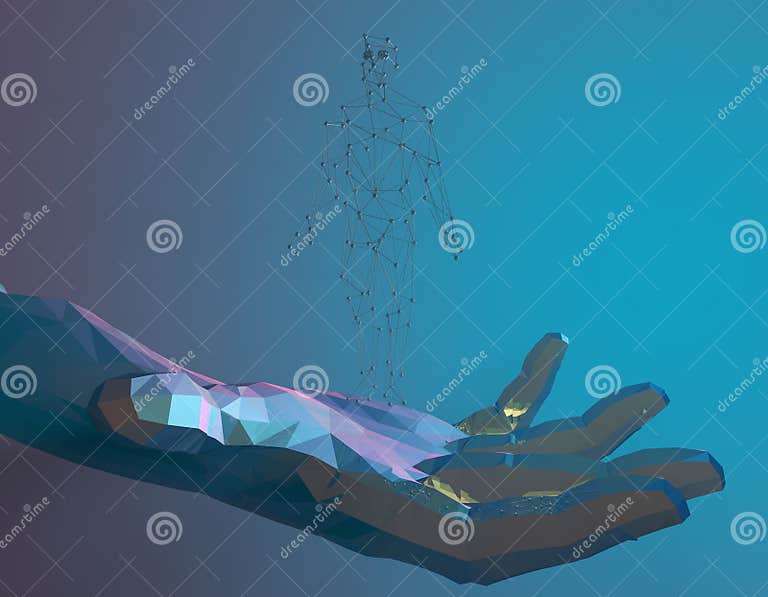 Artificial Intelligence Technology, Human Body Structure in Hand ...