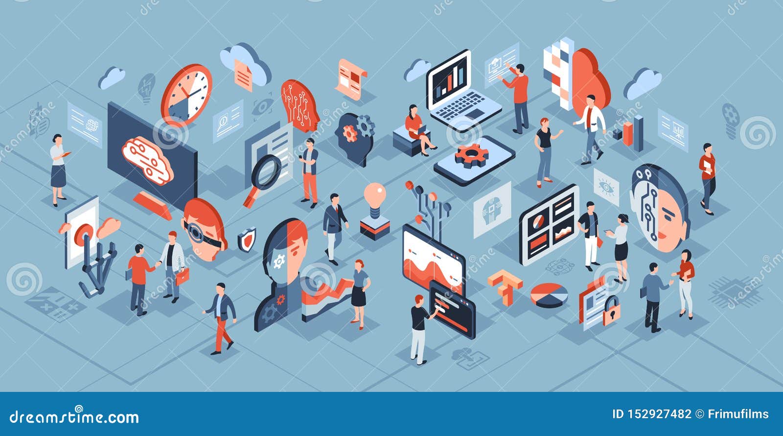 Artificial Intelligence Technology Isometric Icons Stock Illustration ...