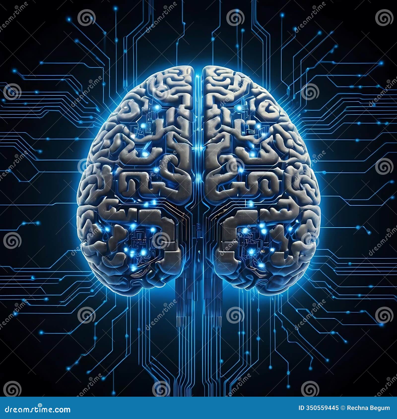 Artificial Intelligence Technology Visualized As Brain Stock Image ...