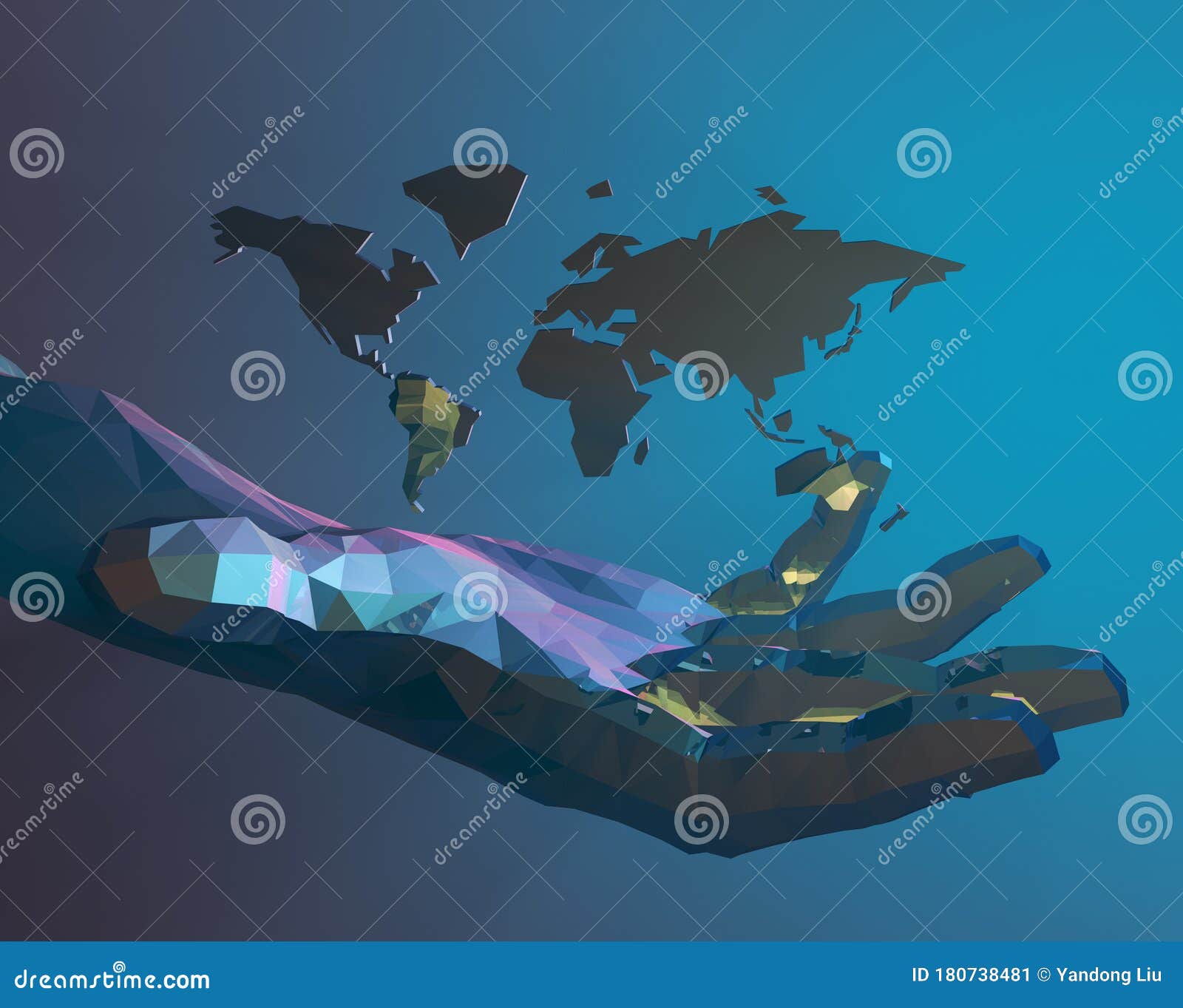 Artificial Intelligence Technology, World Map in Hand, Control the ...