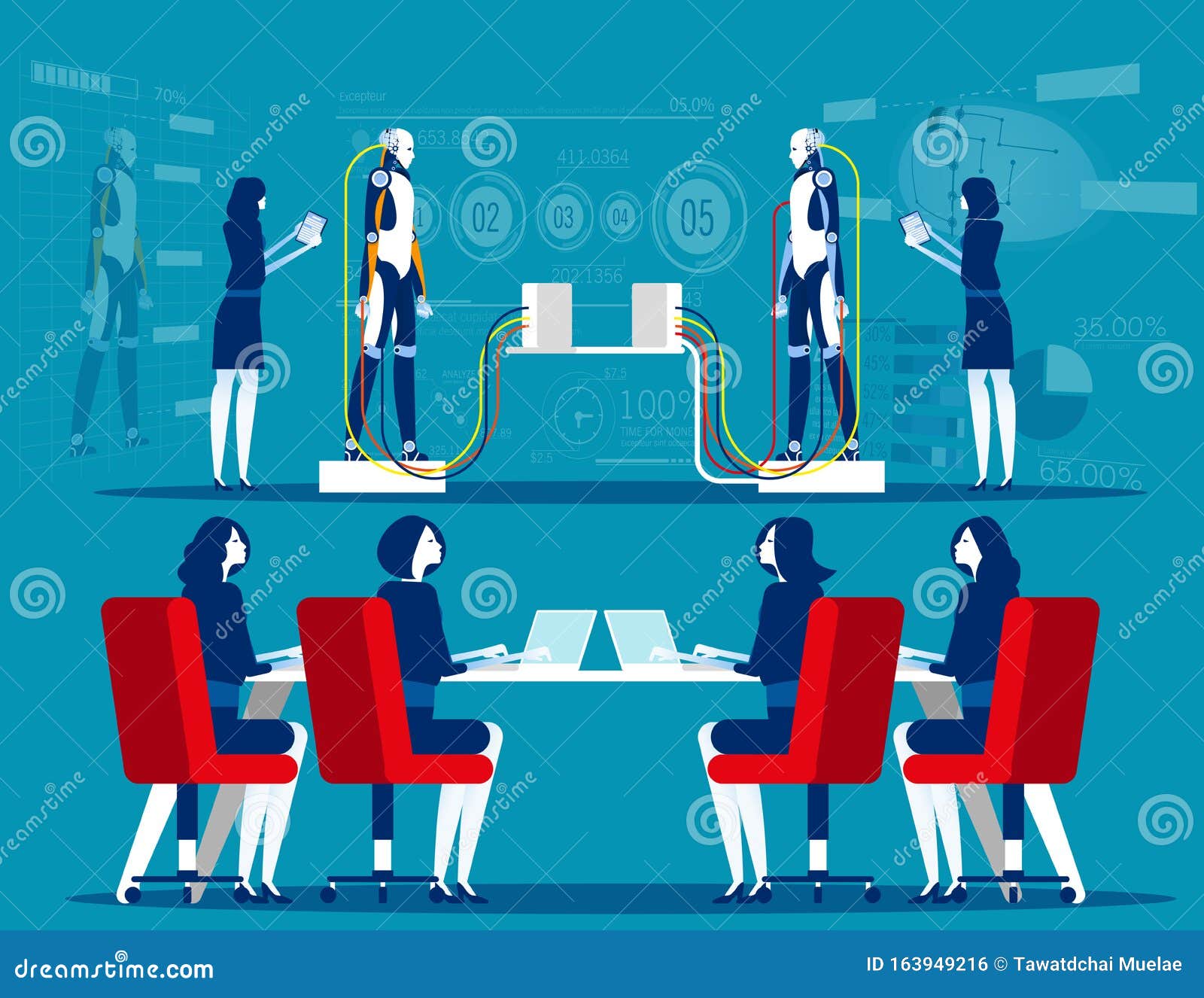 Artificial Intelligence Testing. Concept Business Robot Technology ...