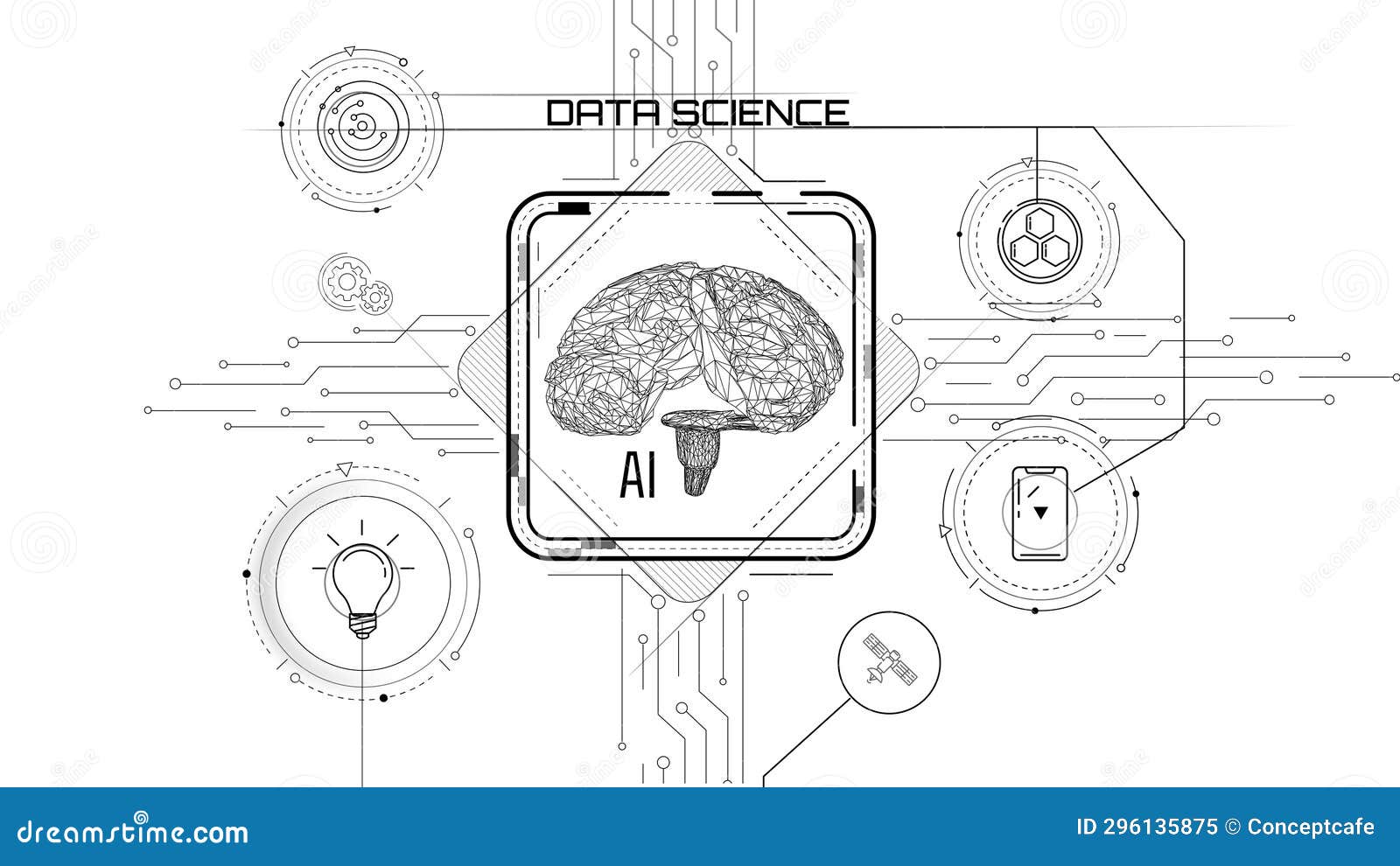 Artificial Intelligence Testing, Virtual Interface Concept. Stock ...