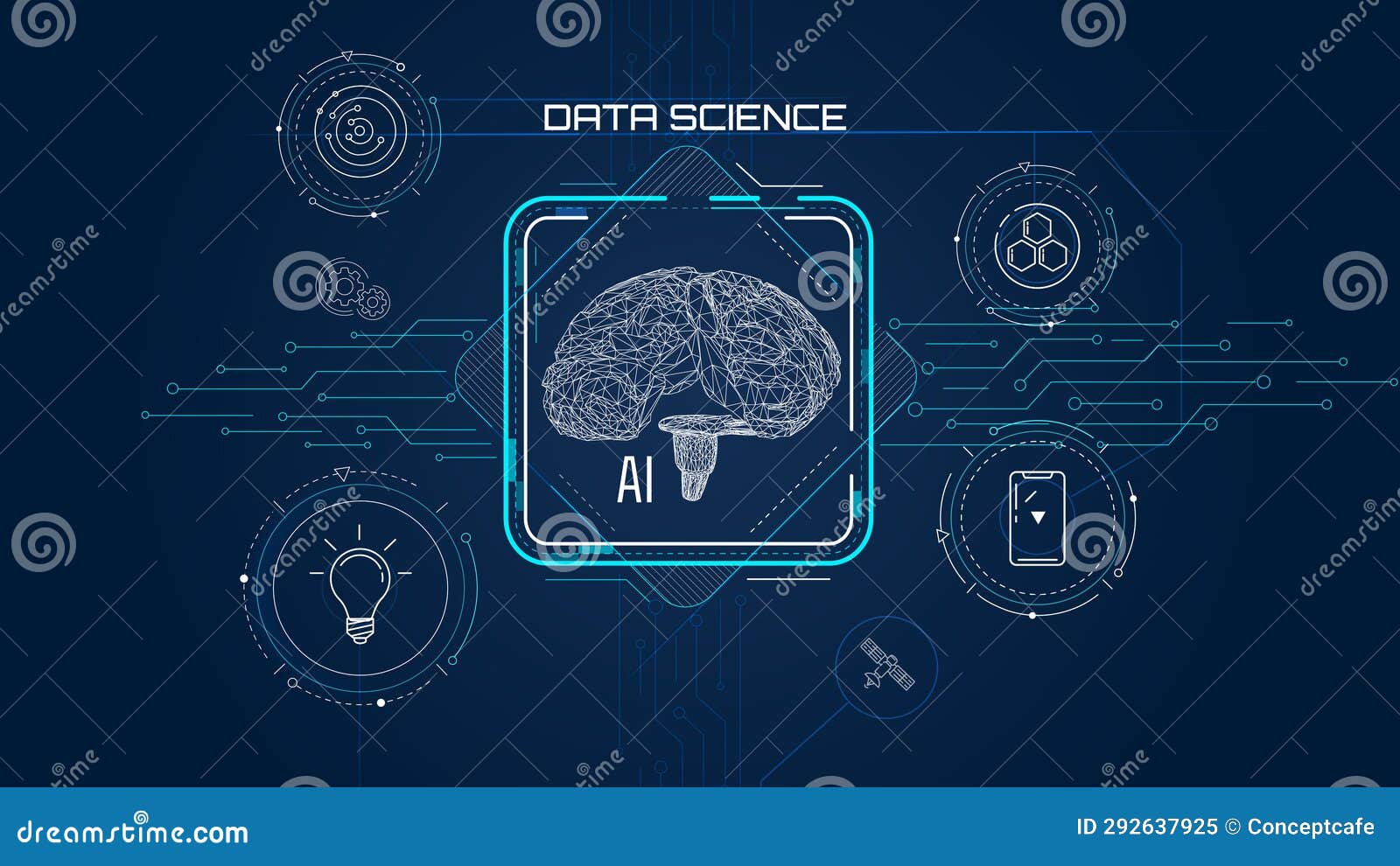Artificial Intelligence Testing, Virtual Interface Concept. Stock ...