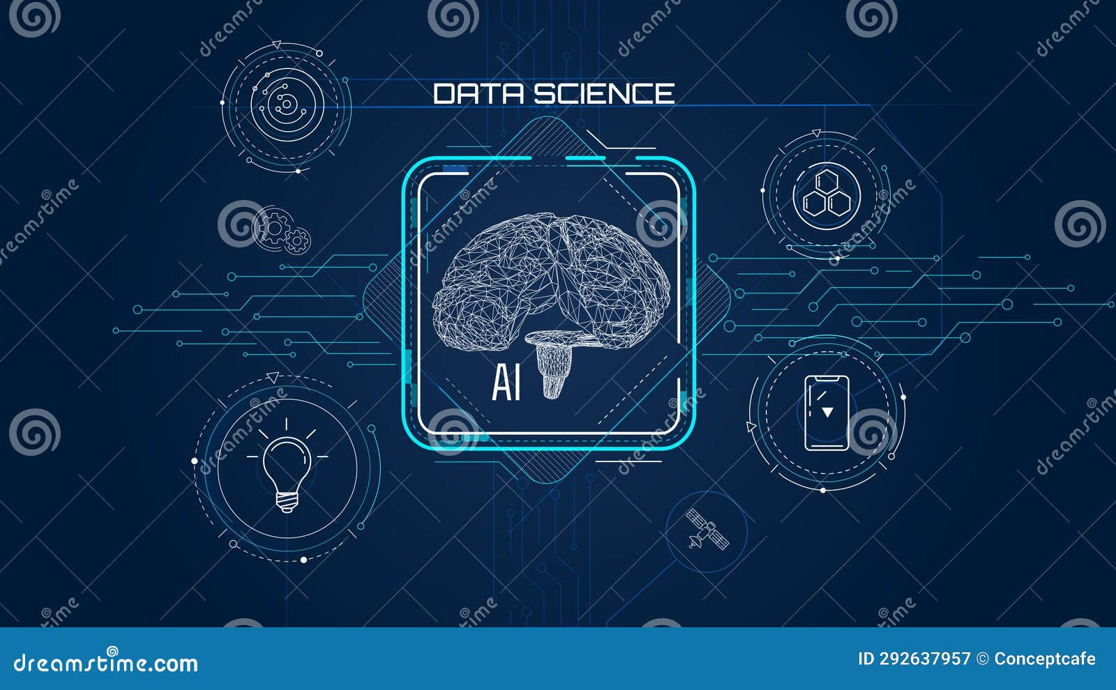 Artificial Intelligence Testing, Virtual Interface Concept. Stock Image ...