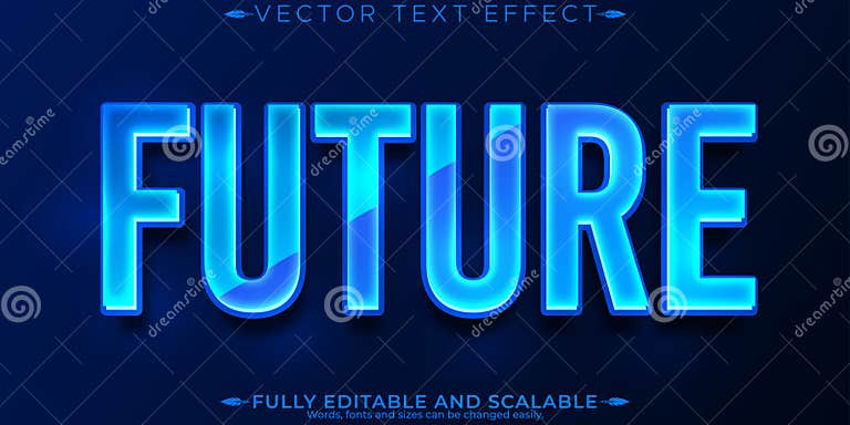 Artificial Intelligence Text Effect, Editable Technology and Science Text Style Stock Vector ...