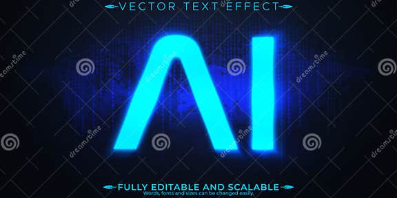 Artificial Intelligence Text Effect, Editable Technology and Science ...
