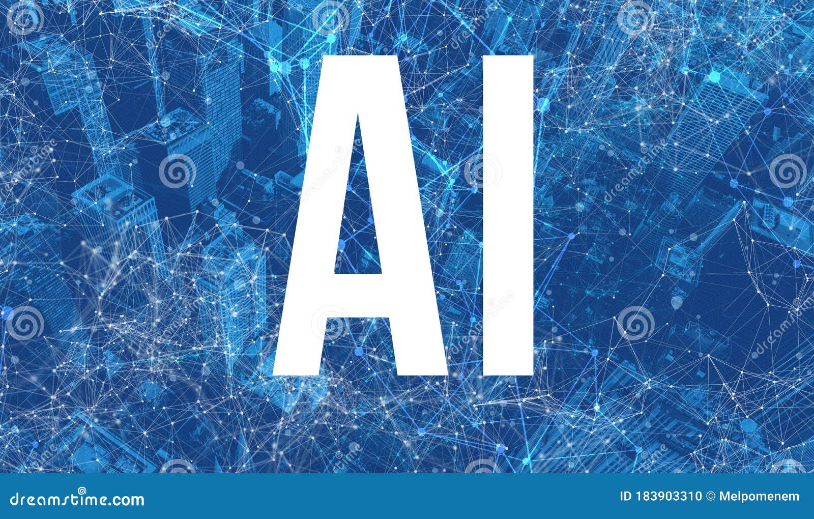 Artificial Intelligence Theme with Abstract Cityscape Stock ...