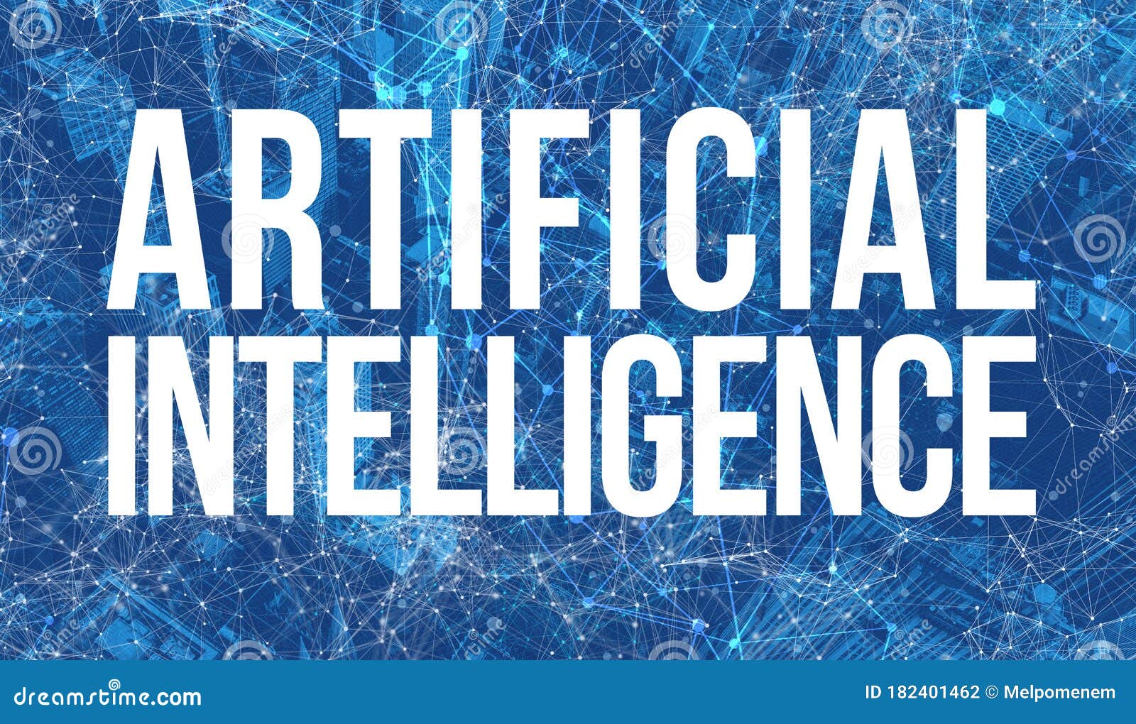 Artificial Intelligence Theme with Abstract Cityscape Stock ...