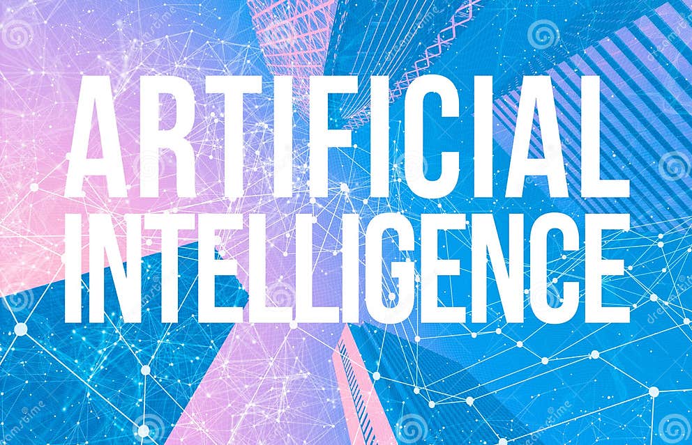 Artificial Intelligence Theme with Abstract Patterns and Skyscrapers ...