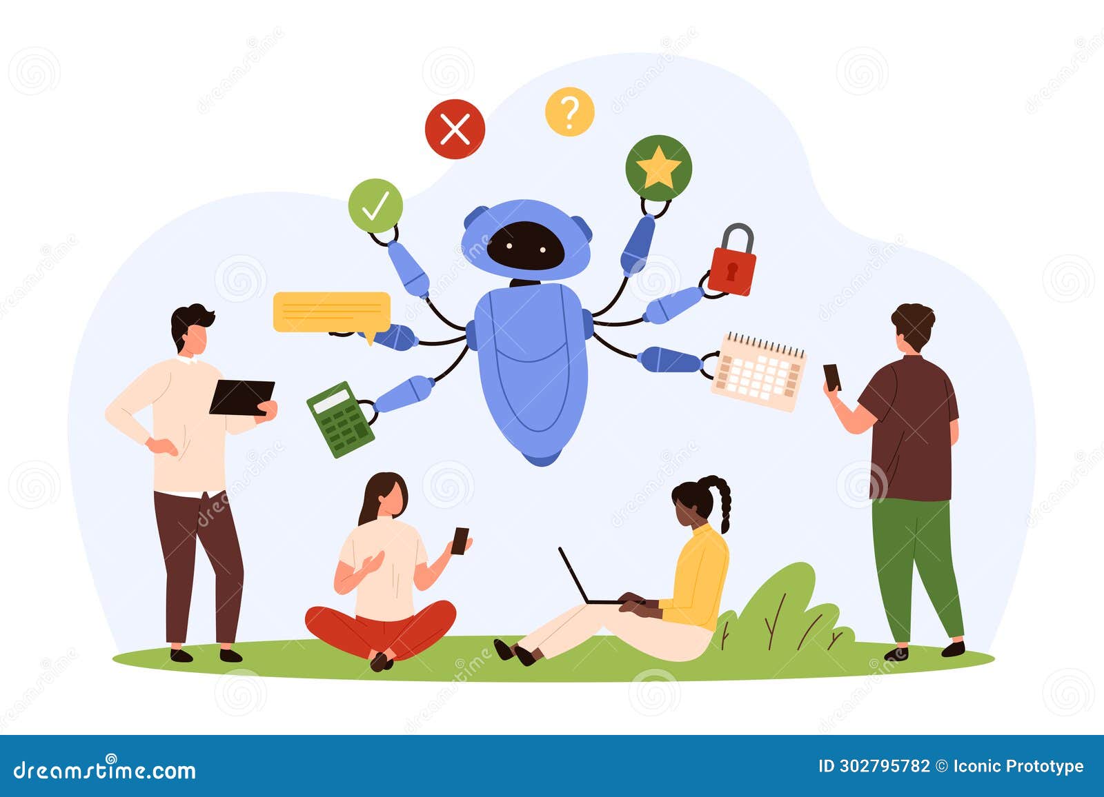 Artificial Intelligence and Tiny People Work on Business Achievement ...