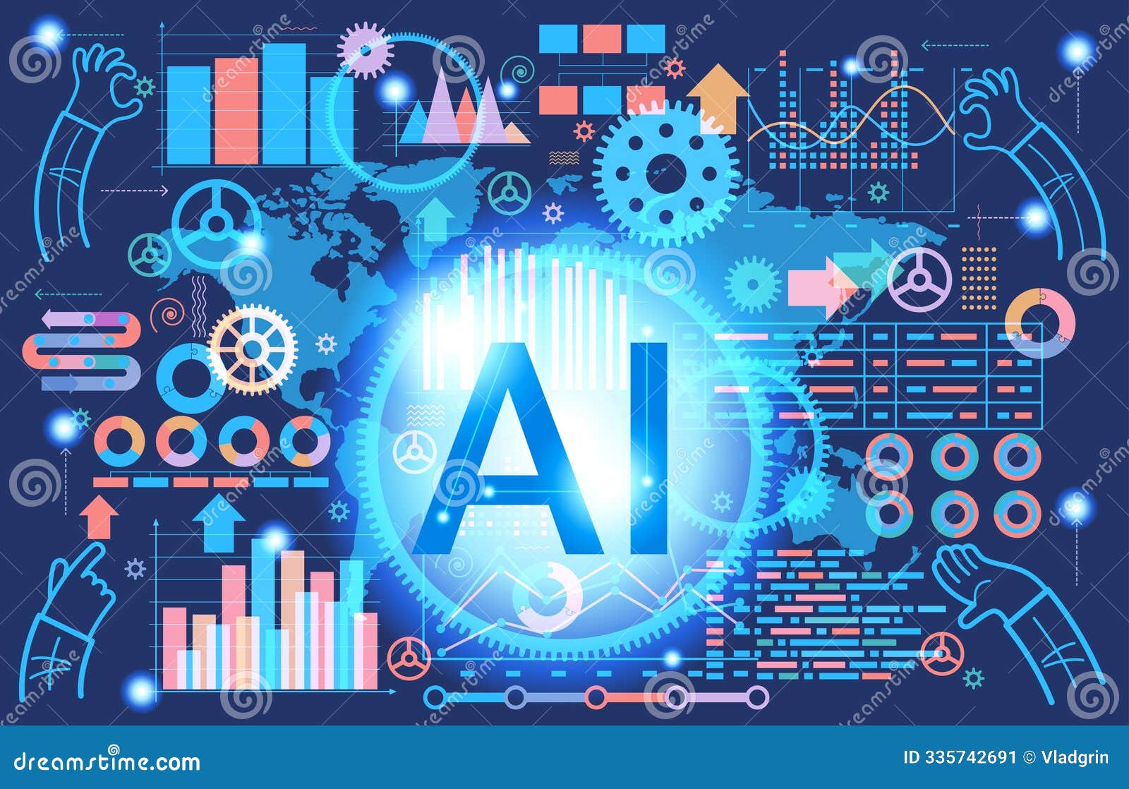 Artificial Intelligence Tool for Data Analysis Business Concept. AI ...