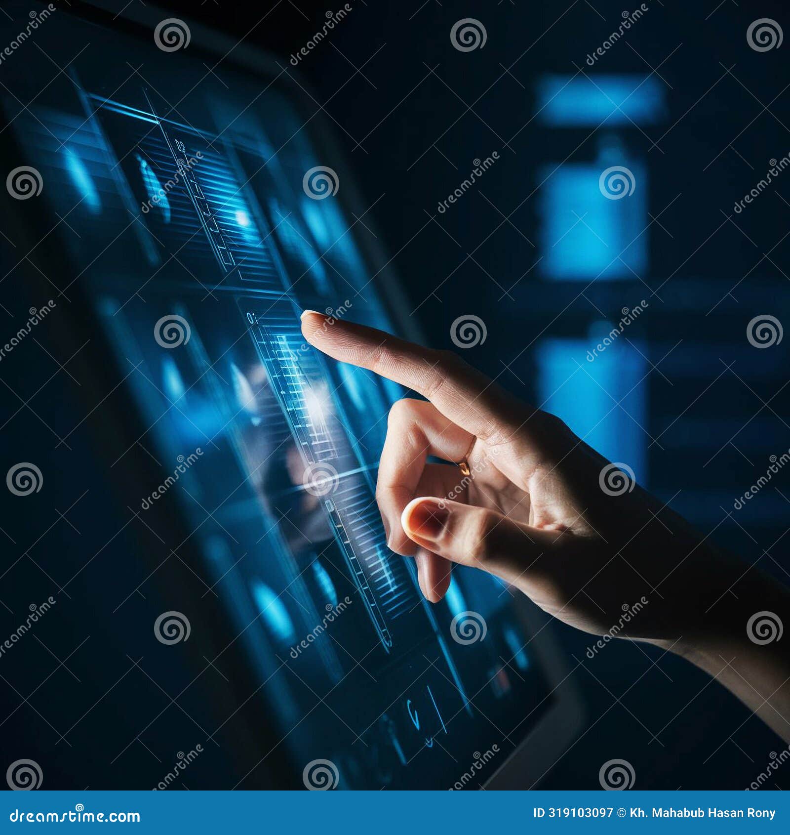 Artificial Intelligence Touch Screen. Stock Illustration - Illustration ...
