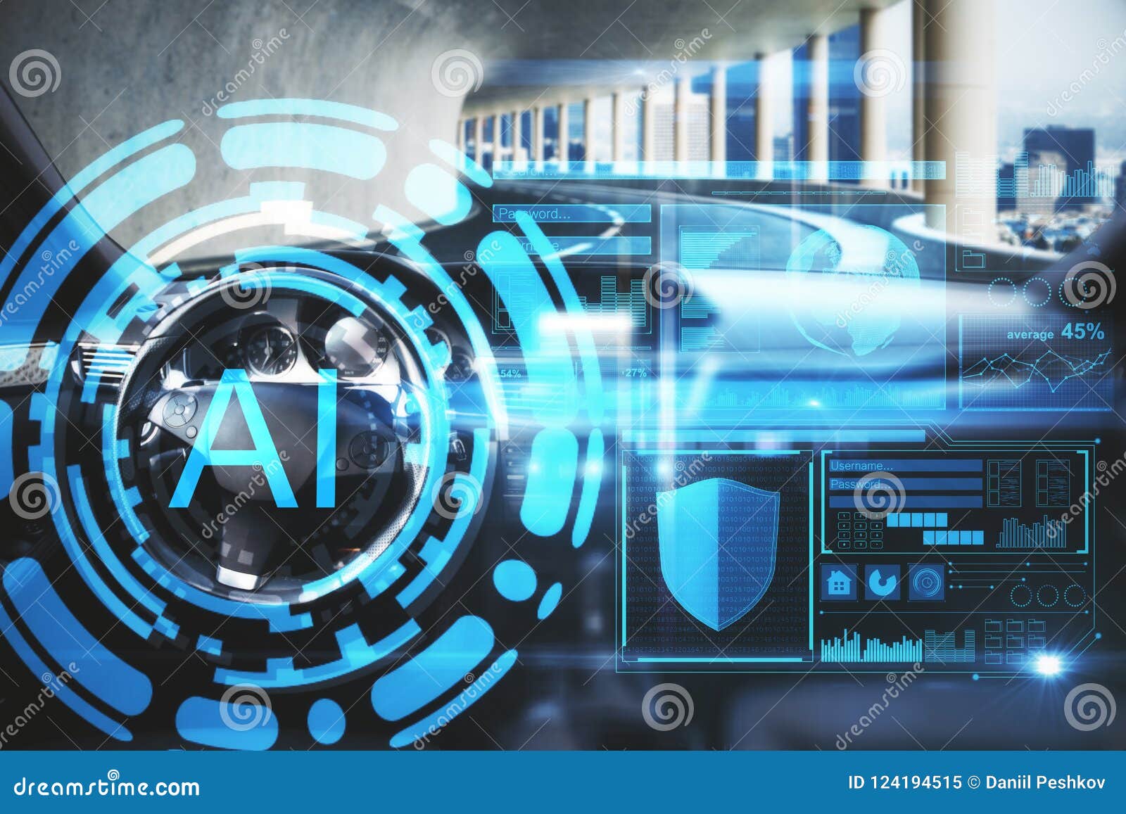Artificial Intelligence and Transport Concept Stock Illustration ...