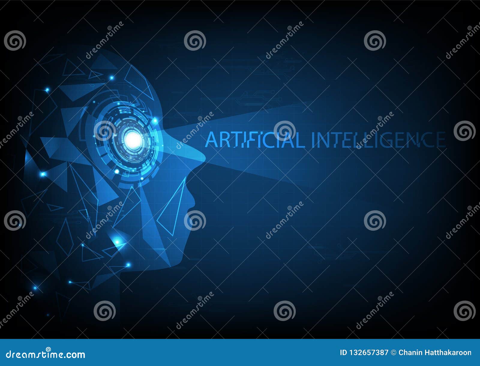 Artificial Intelligence, Triangles Grid and Circuit Network Concept ...
