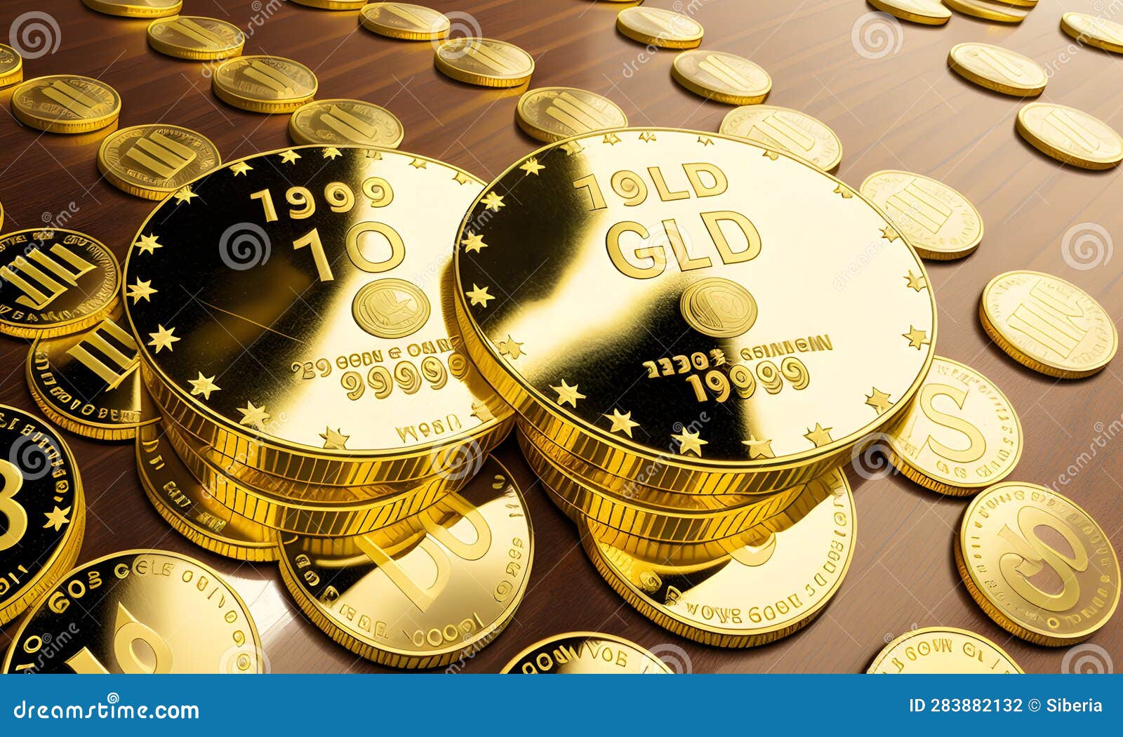 Create Various Types of Gold Coins Using Artificial Intelligence Stock ...
