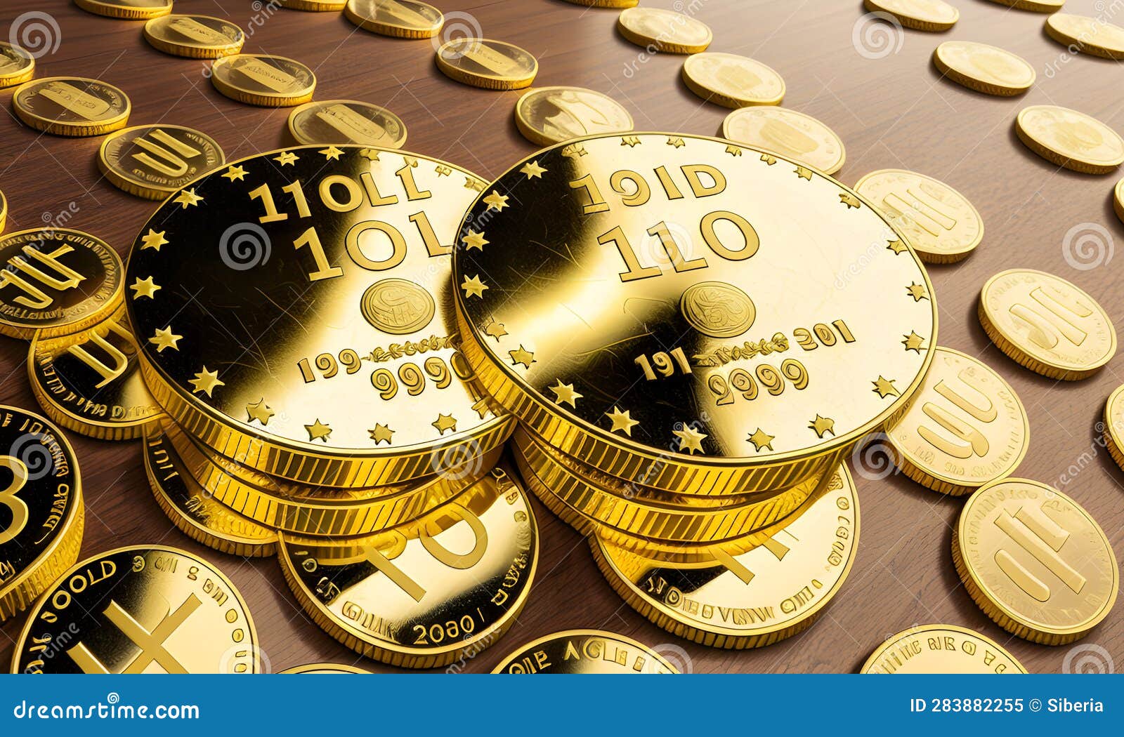 Create Various Types of Gold Coins Using Artificial Intelligence Stock ...