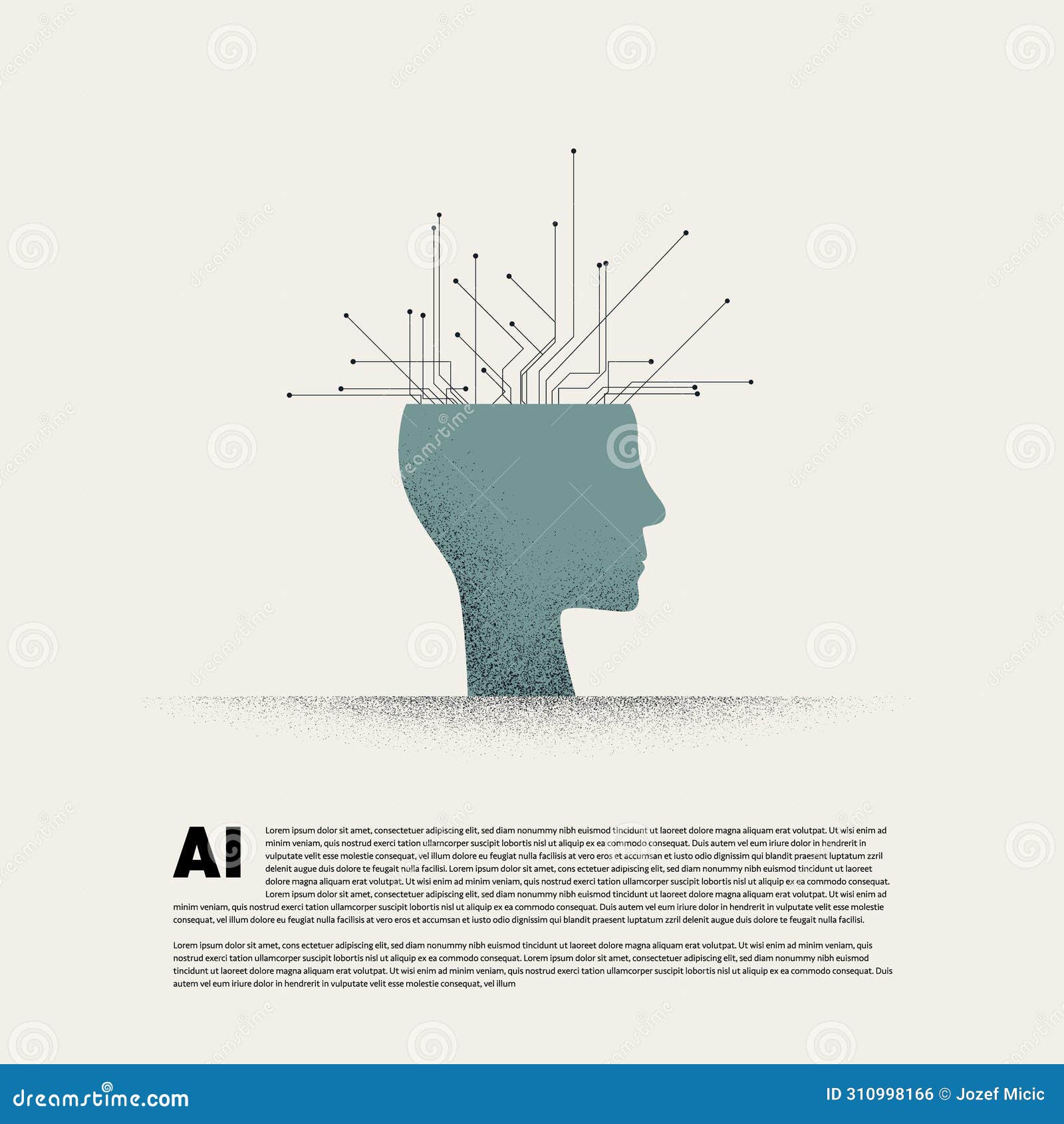Artificial Intelligence Vector Concept Illustration. Symbol of New ...