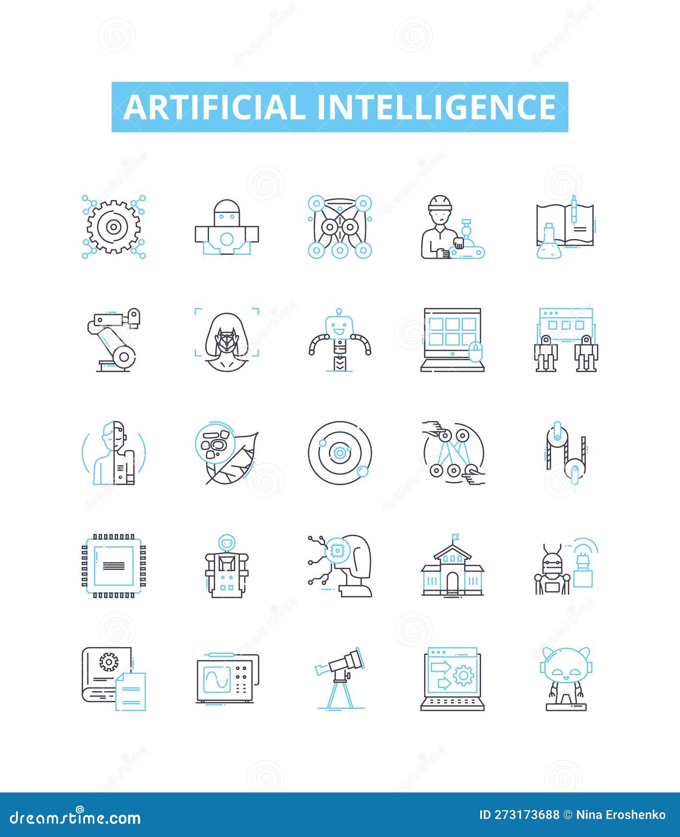Artificial Intelligence Vector Line Icons Set. AI, MachineLearning ... Artificial Intelligence Vector Line Icons Set. AI, MachineLearning ...