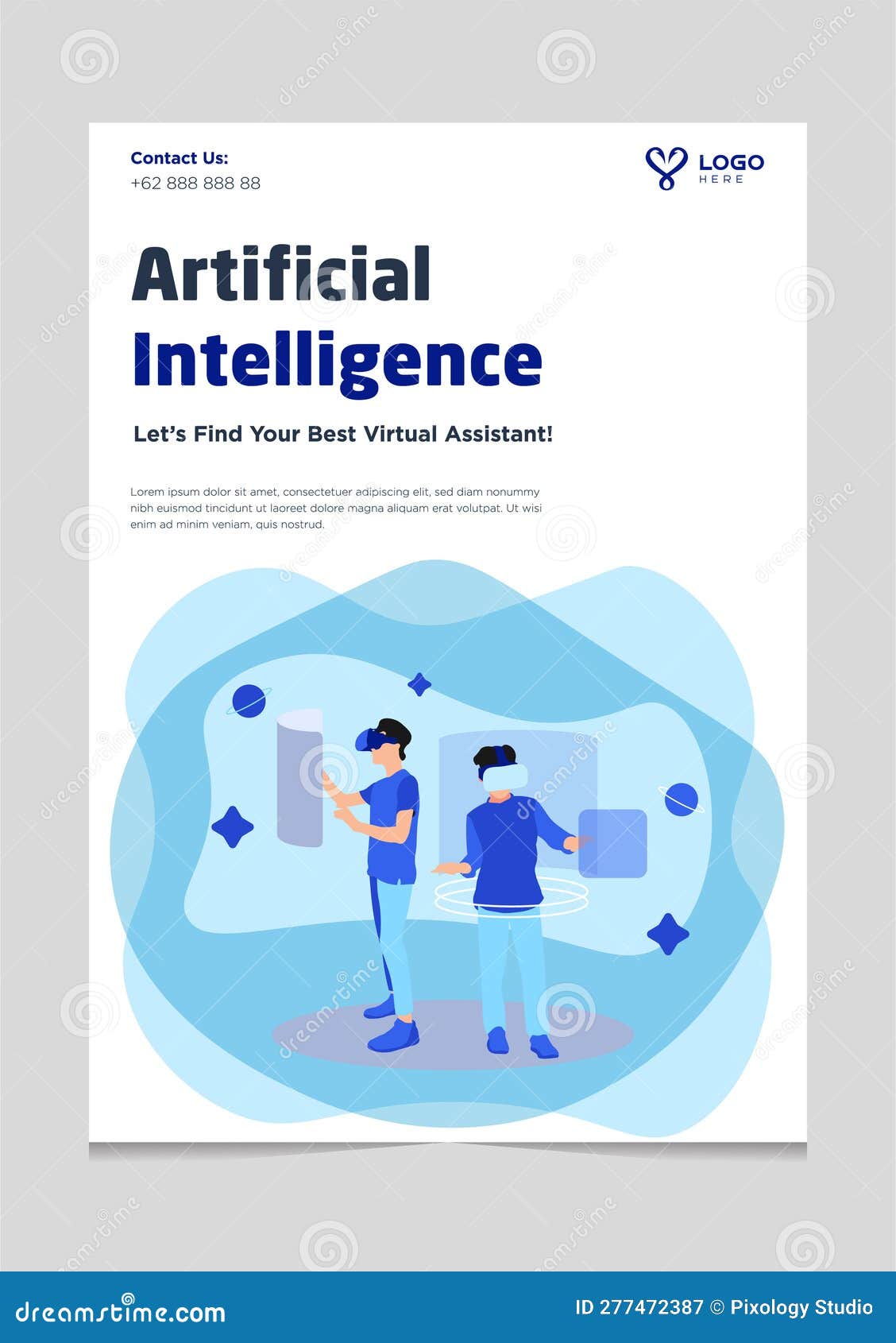 Artificial Intelligence Virtual Assistant Brochure Template Stock ...