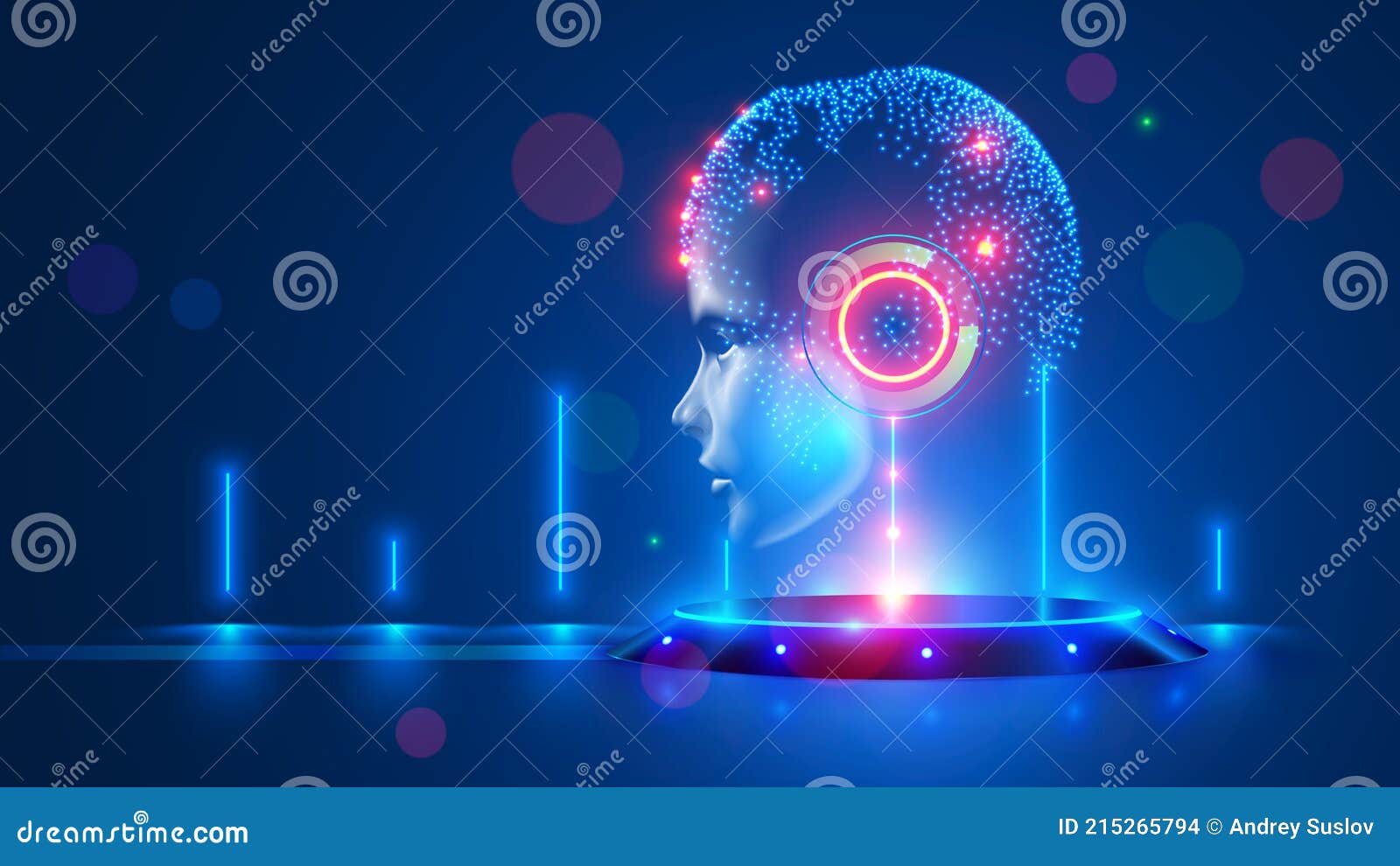 Artificial Cybernetic Circuit Brain Inside Human Nerves System Side ...