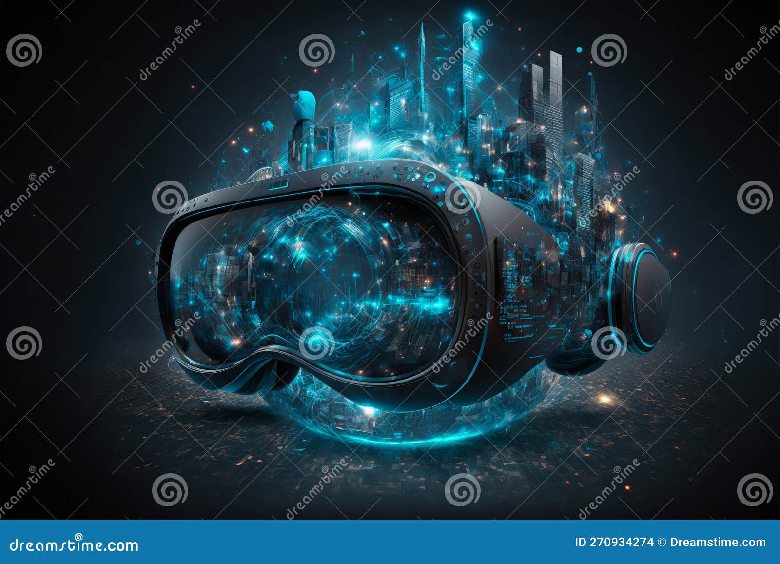 Artificial Intelligence Virtual Reality Glasses. Generative Ai Stock ...