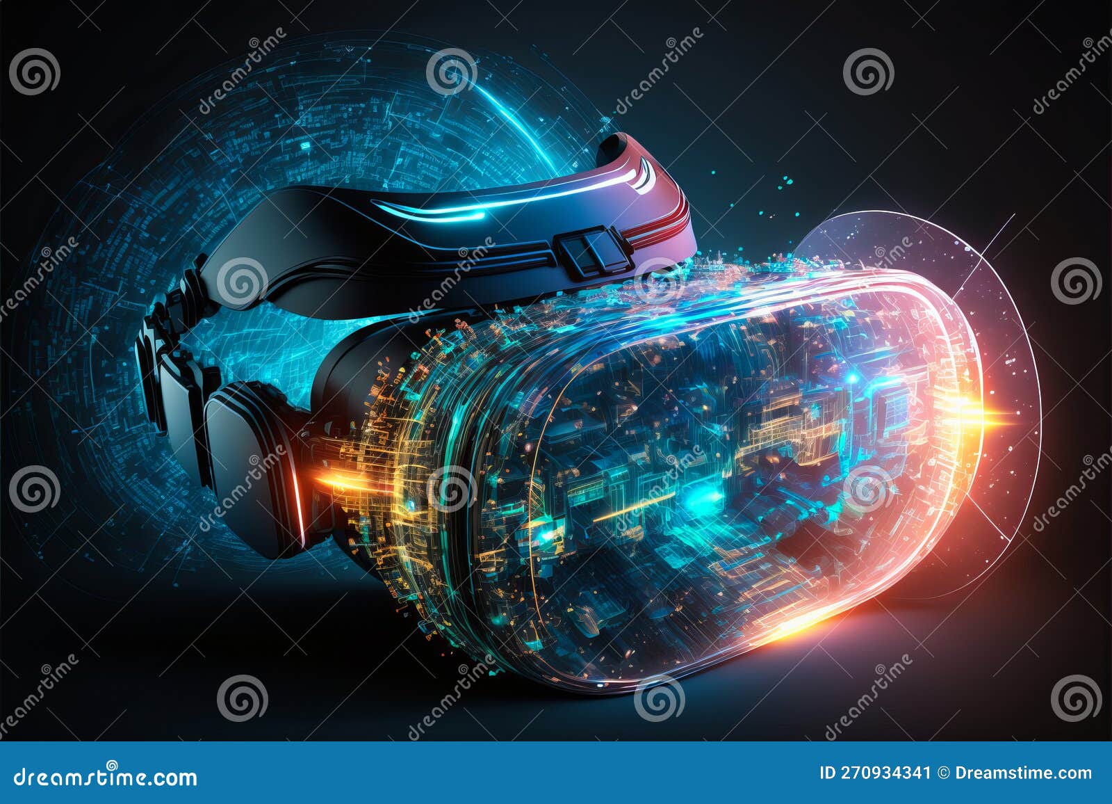 Artificial Intelligence Virtual Reality Glasses. Generative Ai Stock ...