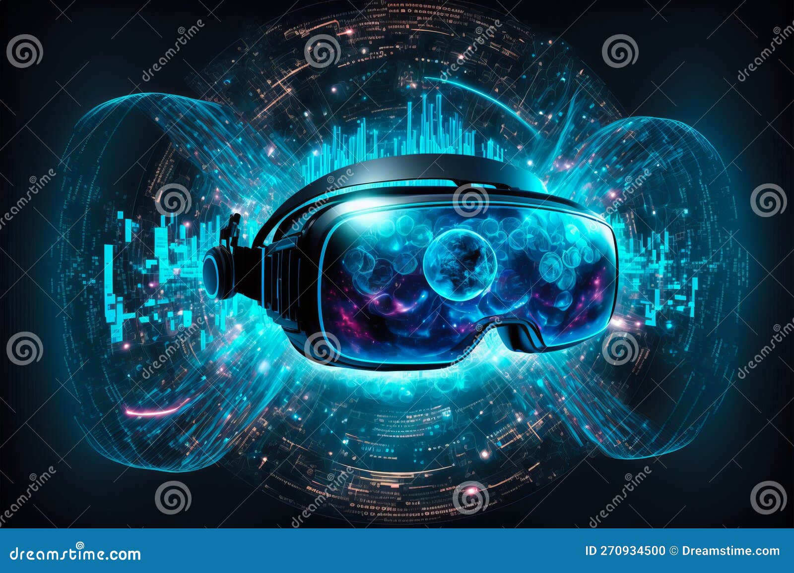Artificial Intelligence Virtual Reality Glasses. Generative Ai Stock ...
