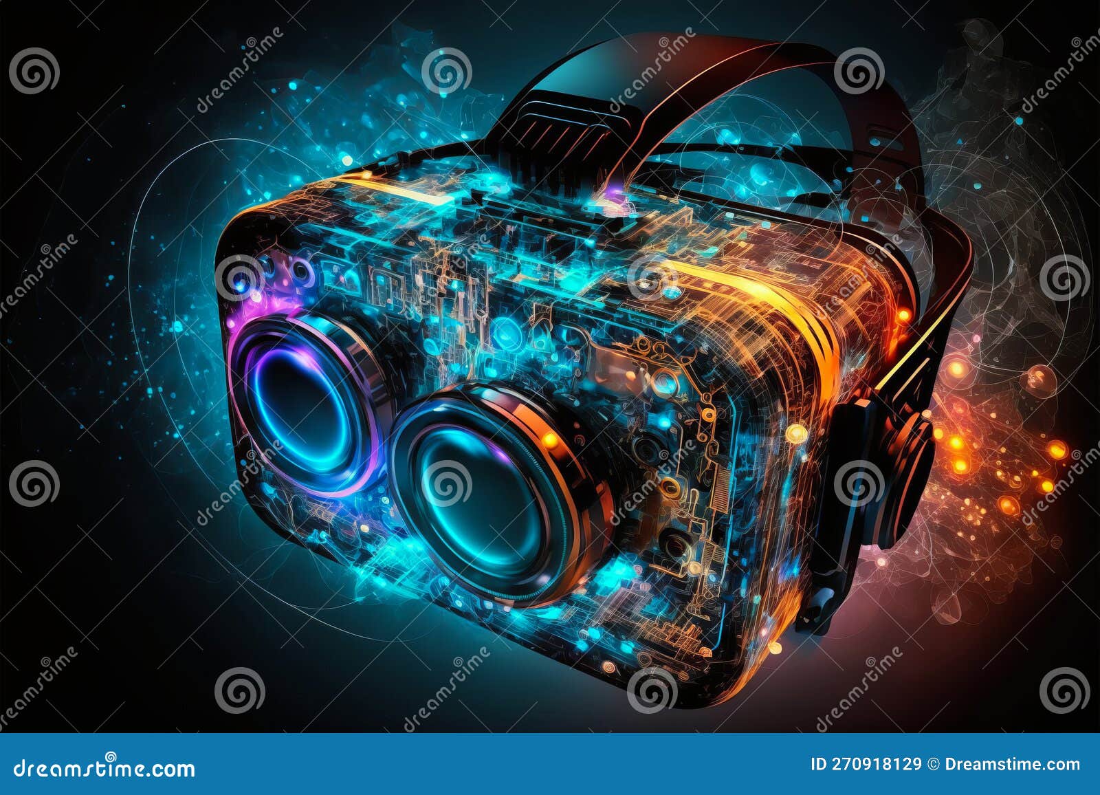 Artificial Intelligence Virtual Reality Glasses. Generative Ai Stock ...