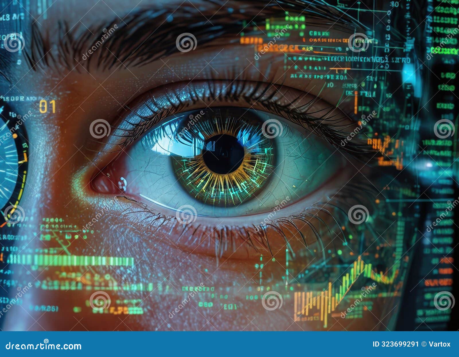 Artificial Intelligence Vision. Optic Circuitry Stock Illustration ...