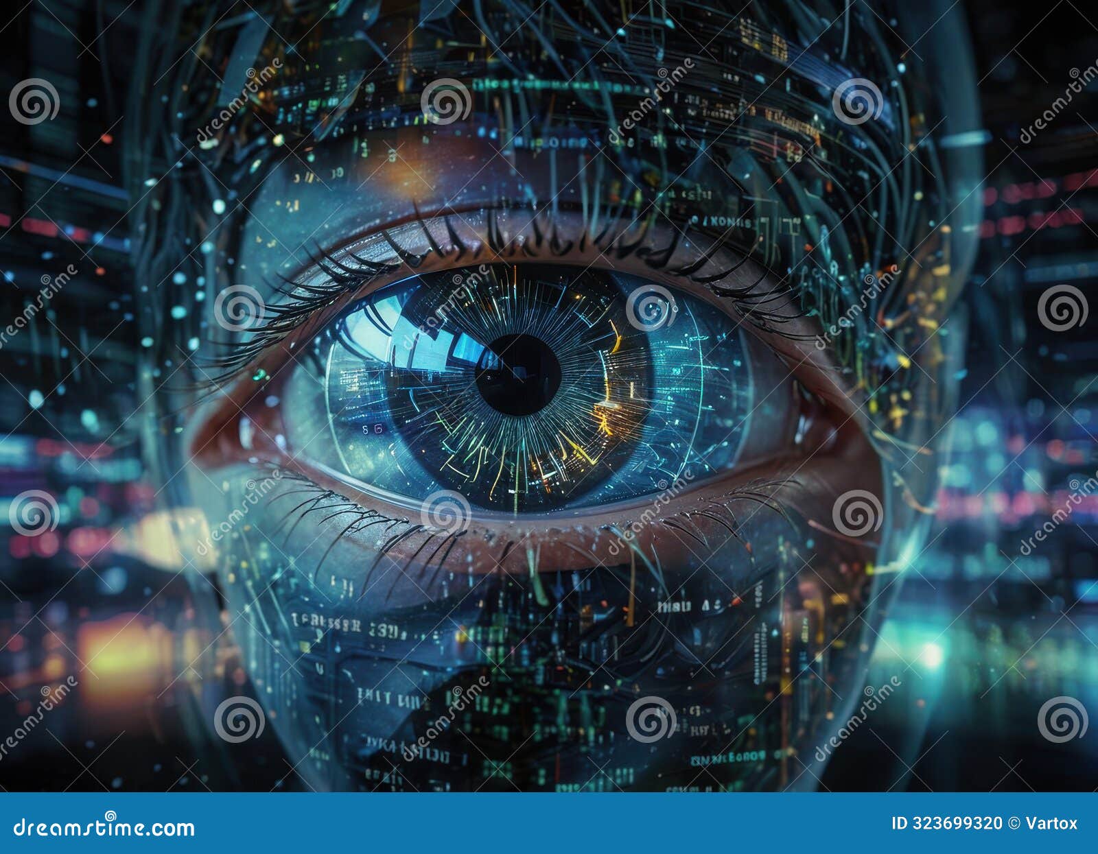 Artificial Intelligence Vision. Optic Circuitry Stock Illustration ...