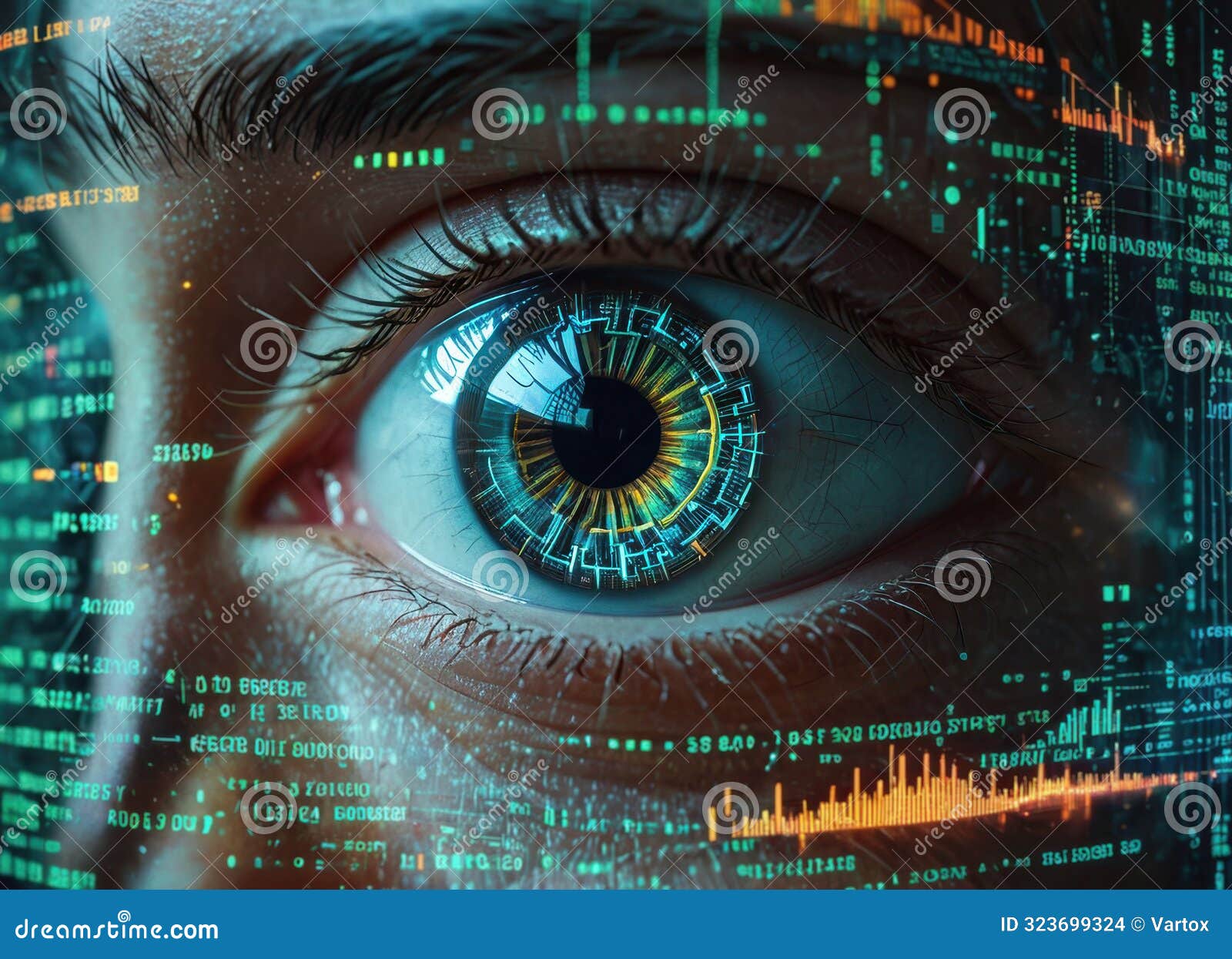 Artificial Intelligence Vision. Optic Circuitry Stock Illustration ...
