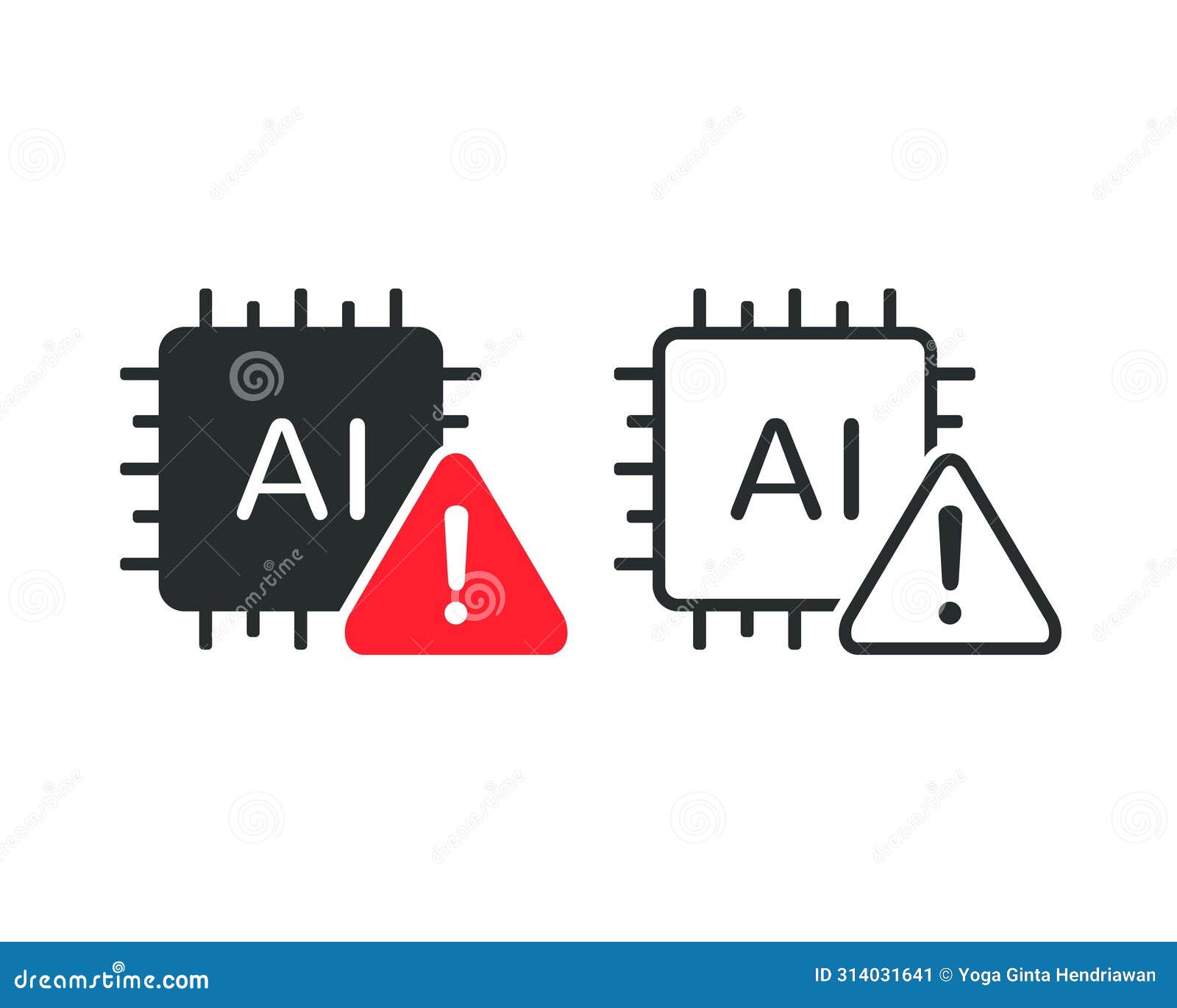 Artificial Intelligence Warning Icon. Illustration Vector Stock Vector ...