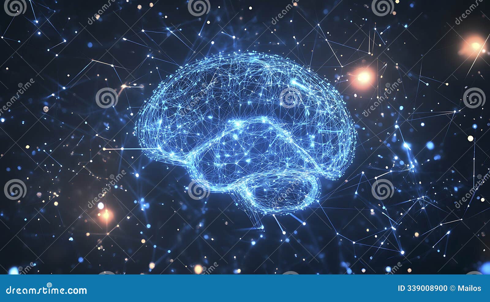 Artificial Intelligence Web Layout with Detailed Digital Brain Patterns ...