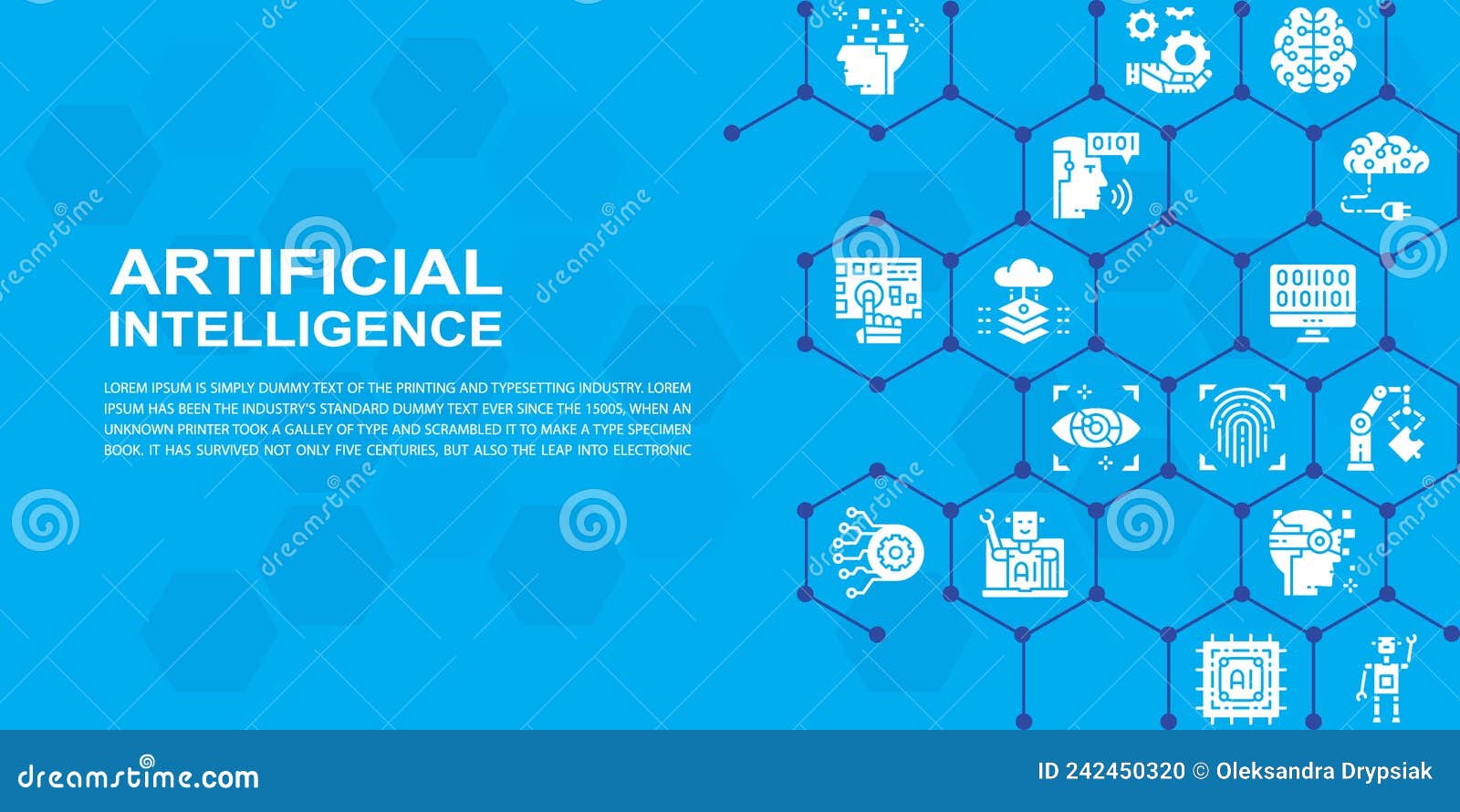 Artificial Intelligence Web Page Design Template. Robotics, Chatbot ...