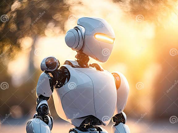 Artificial Intelligence White AI Robot. Ai Generative Stock ...