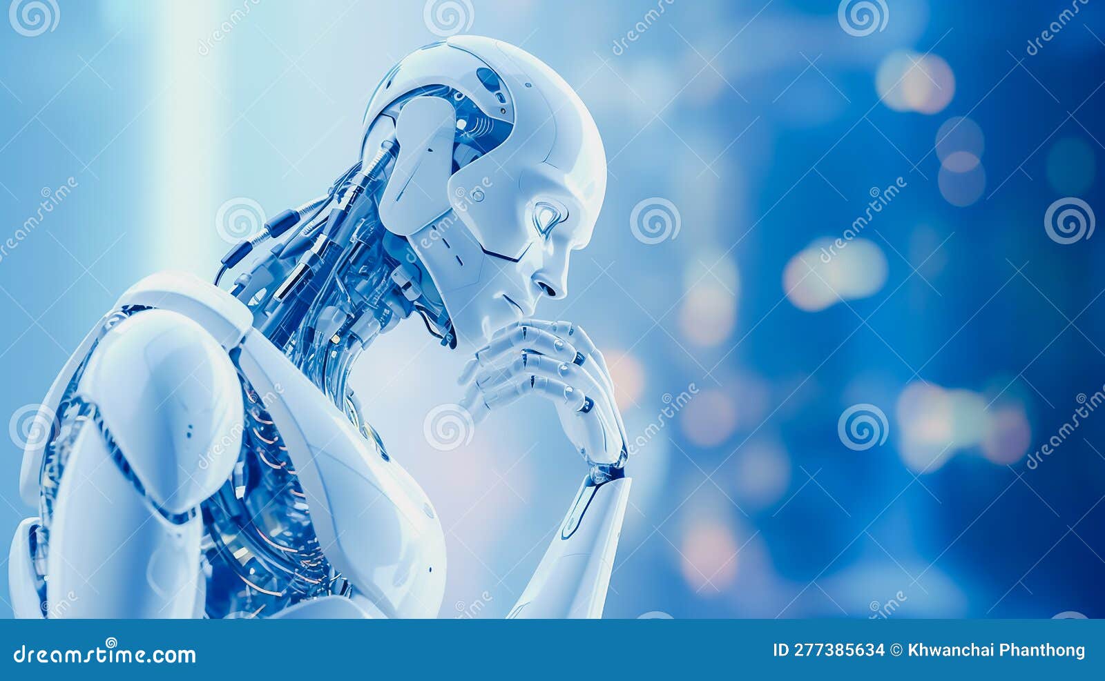 Artificial Intelligence, White AI Robot Thinking, Generative AI Stock ...