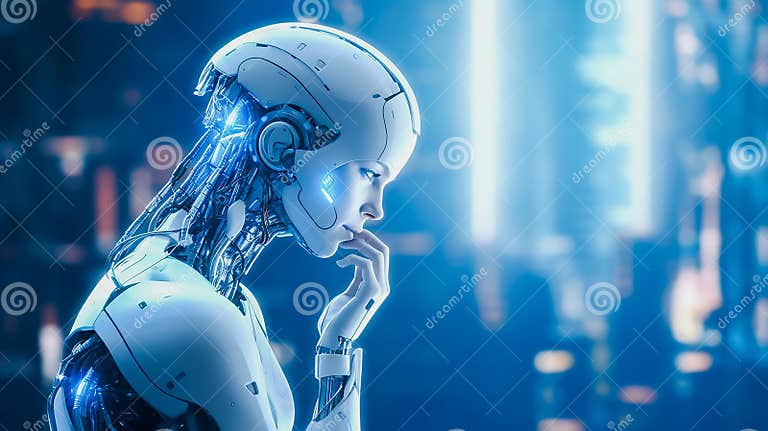 Artificial Intelligence, White AI Robot Thinking, Generative AI Stock ...