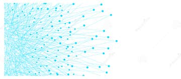 Artificial Intelligence on a White Background Blue Lines and Dots Stock ...