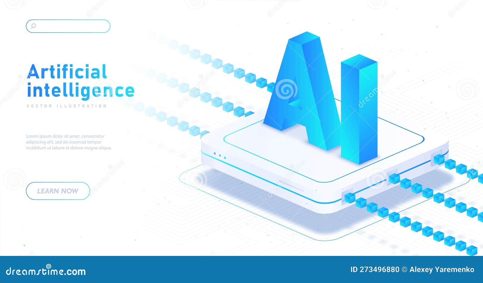 Artificial Intelligence White Banner Stock Vector - Illustration of ...