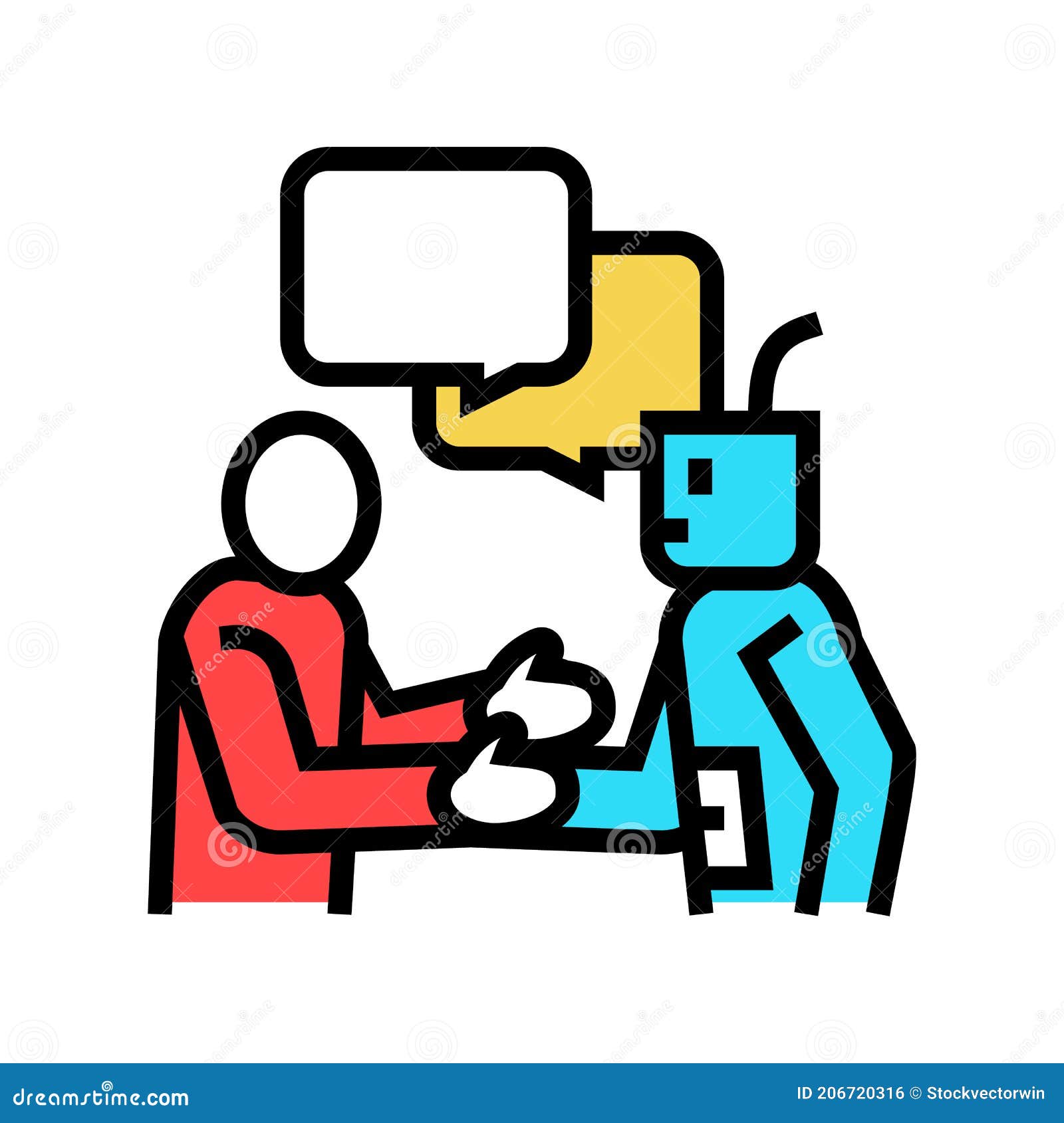 Artificial Intelligence Work Introduction Color Icon Vector ...