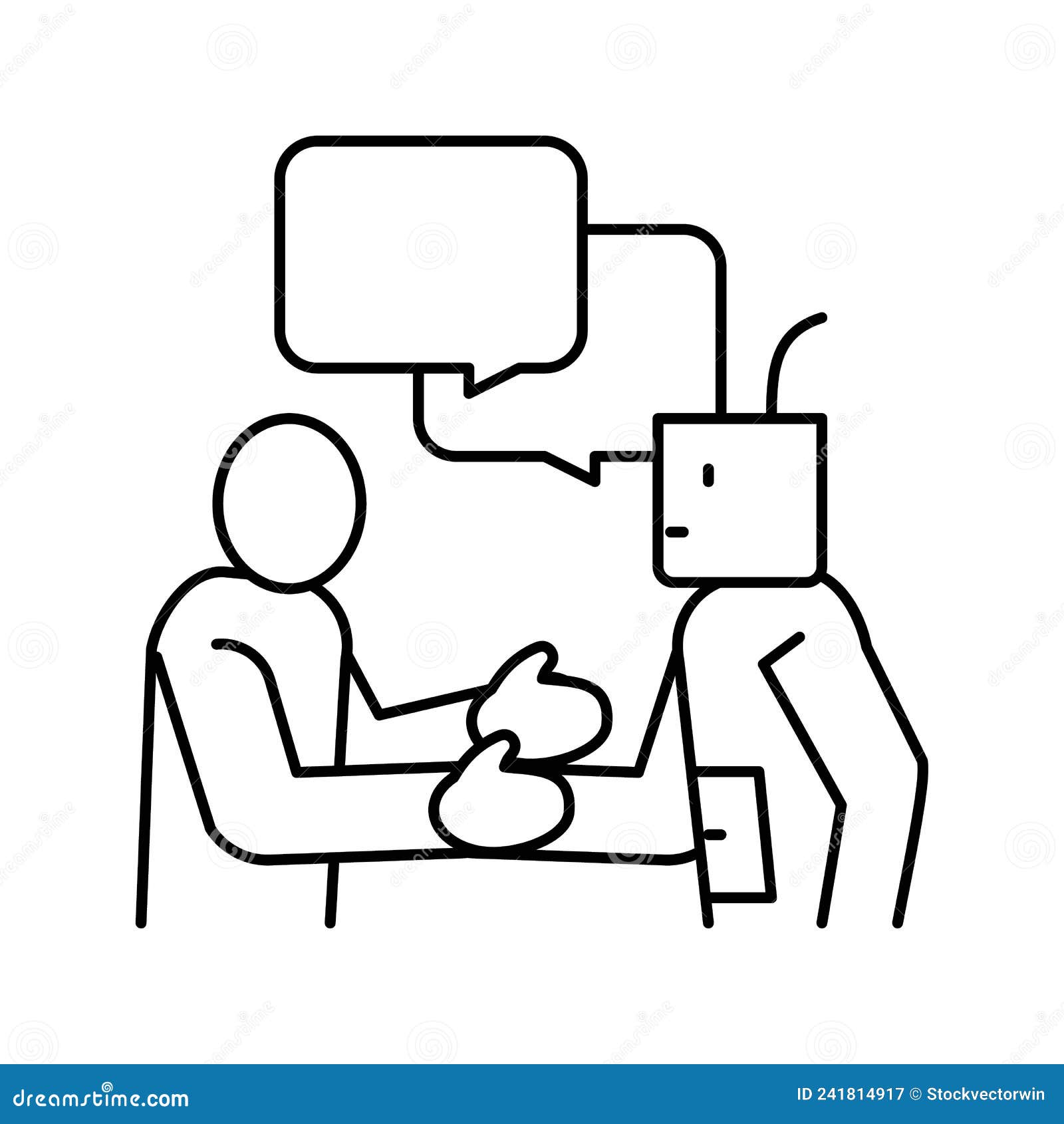 Artificial Intelligence Work Introduction Line Icon Vector Illustration ...