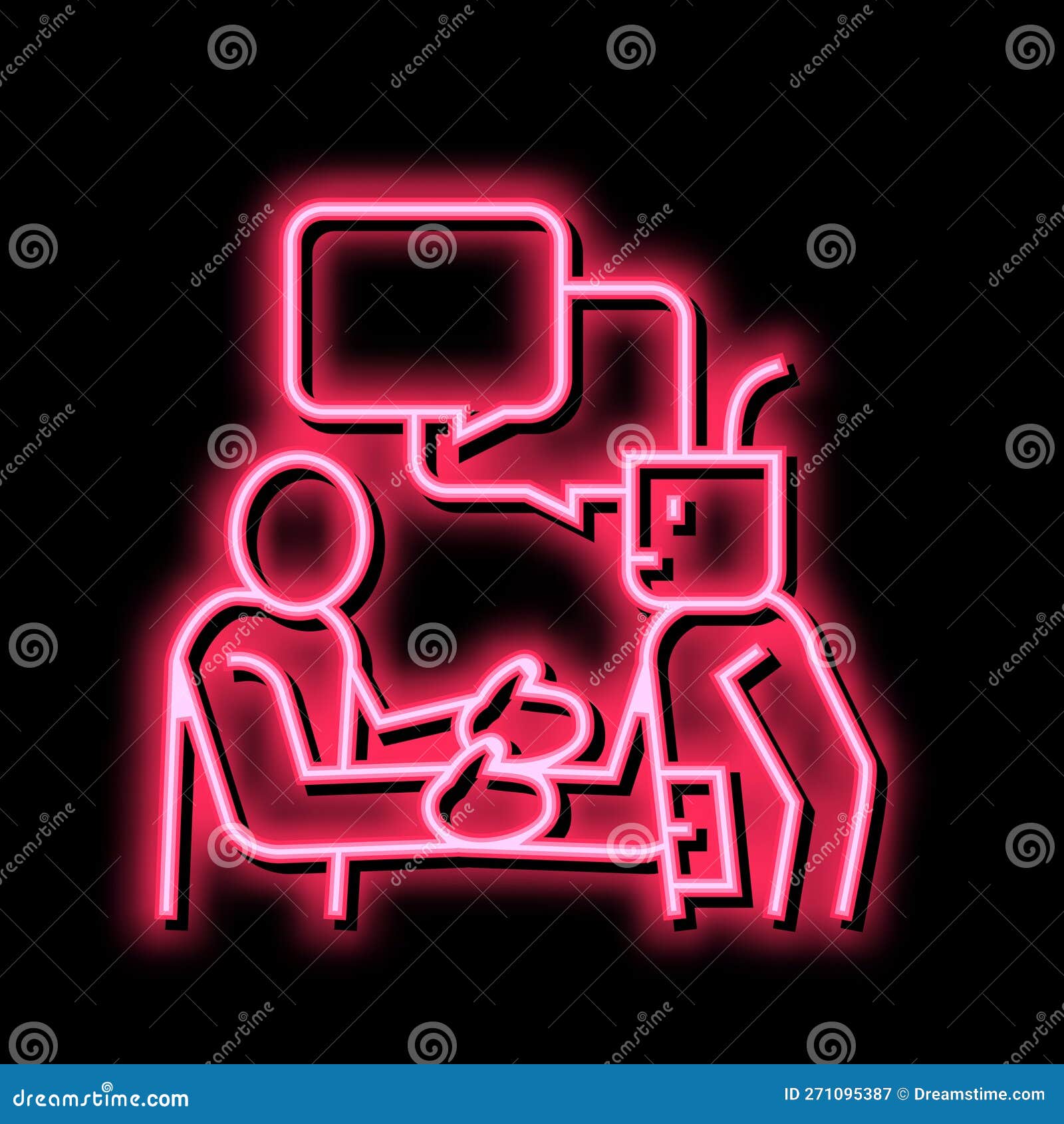 Artificial Intelligence Work Introduction Neon Glow Icon Illustration ...
