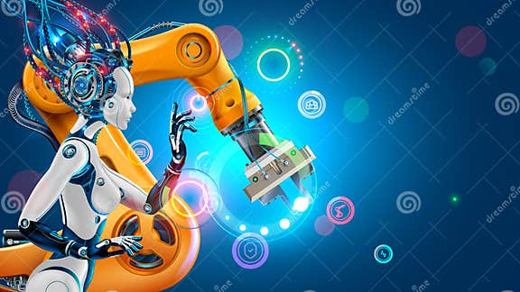 Artificial Intelligence. AI. Robot Arms. Robot or Cyborg Woman. Stock ... Artificial Intelligence. AI. Robot Arms. Robot or Cyborg Woman. Stock ...