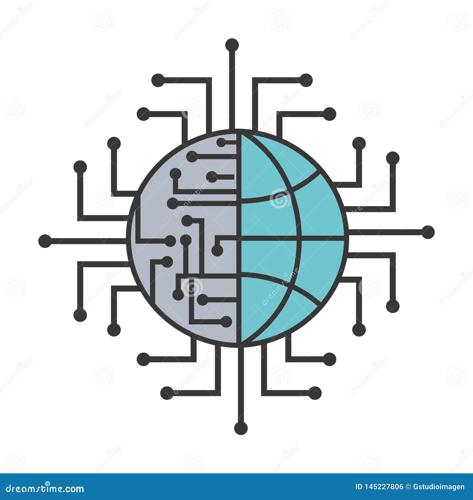 Artificial Intelligence World Connection Digital Stock Vector ...