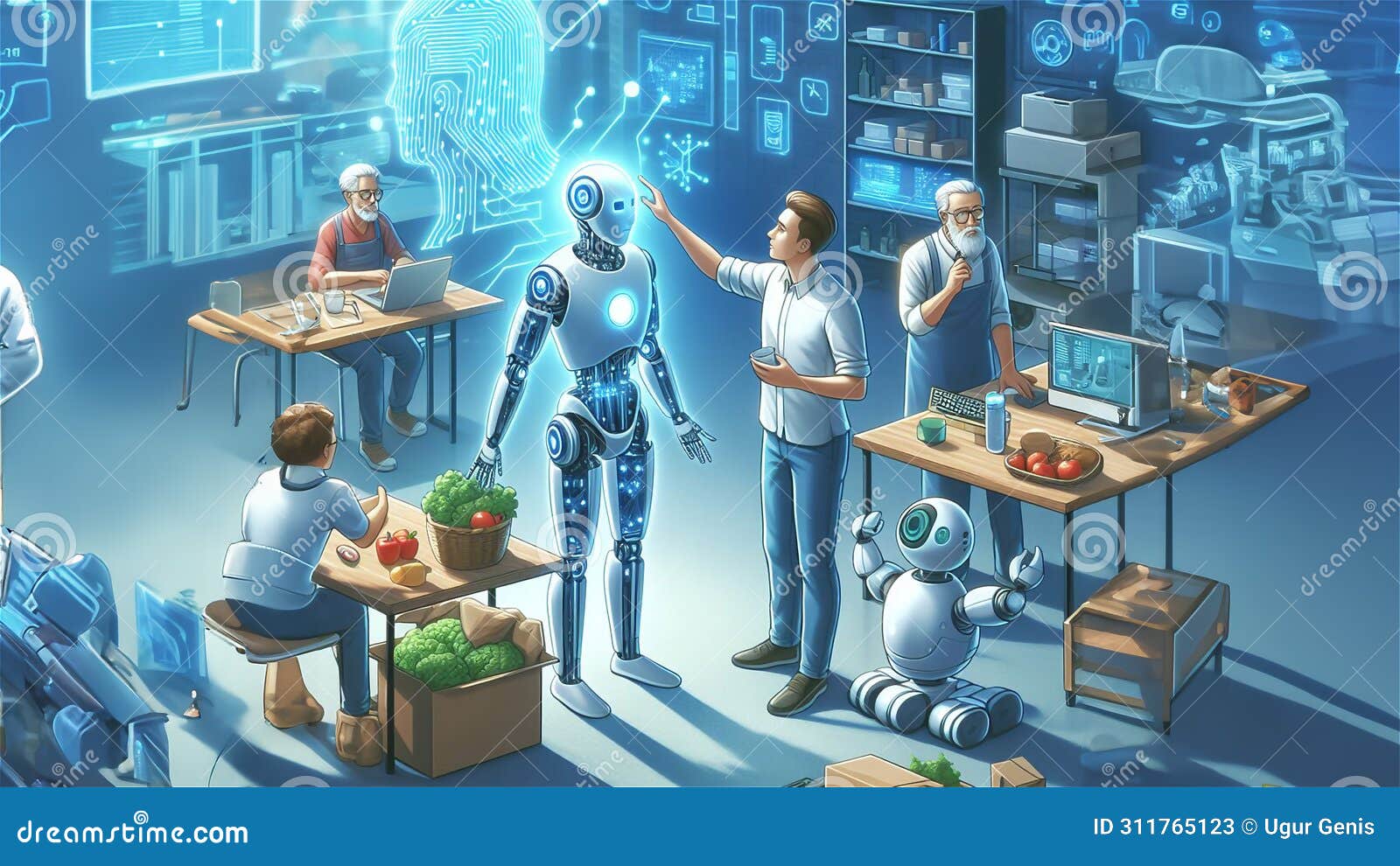 Artificial Intelligence World Visual. the World of the Future Stock ...