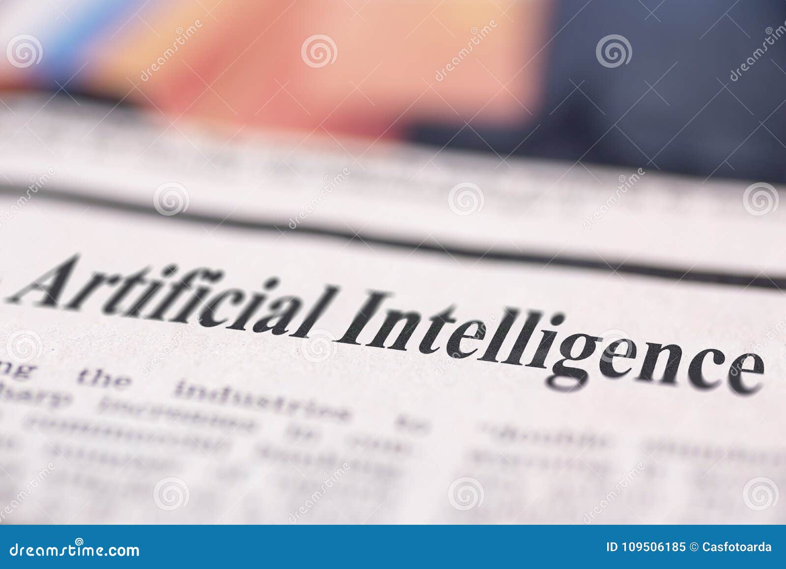 Artificial Intelligence Written Newspaper Stock Image - Image of data ...