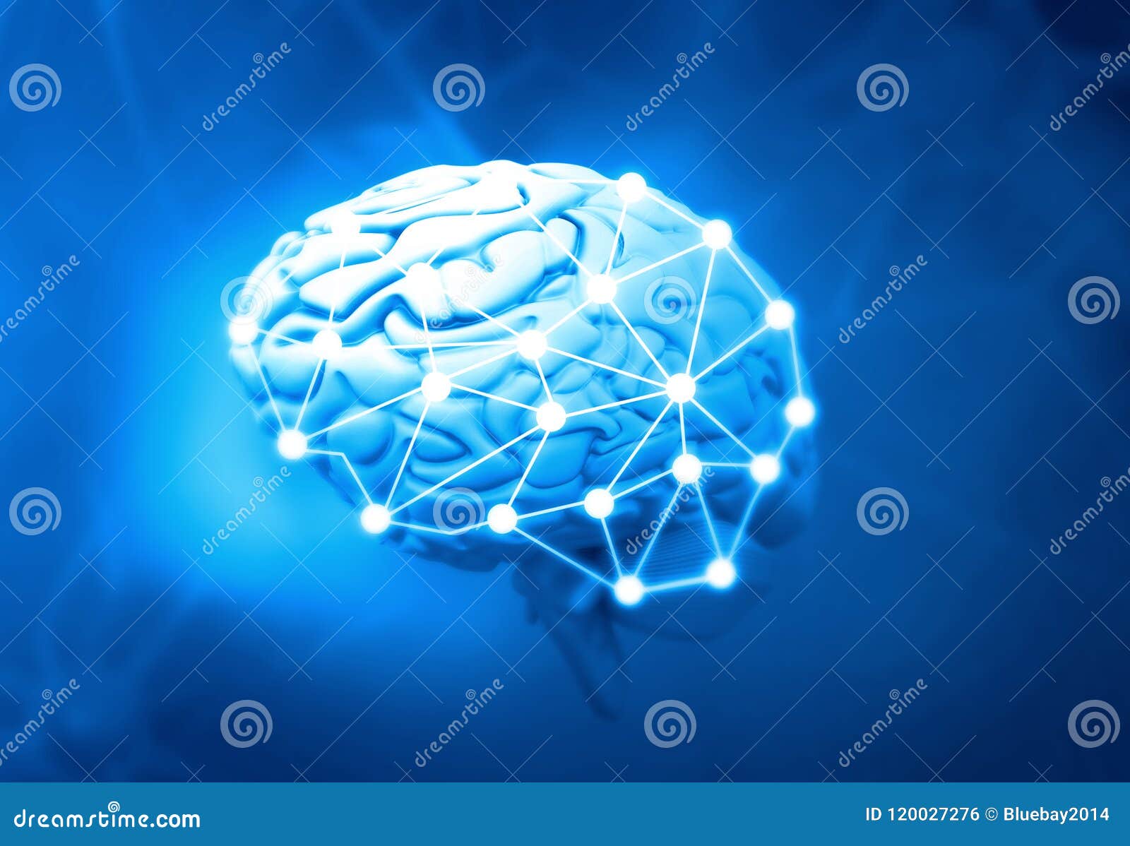 Artificial Intelligent Brain Stock Illustration - Illustration of brain ...